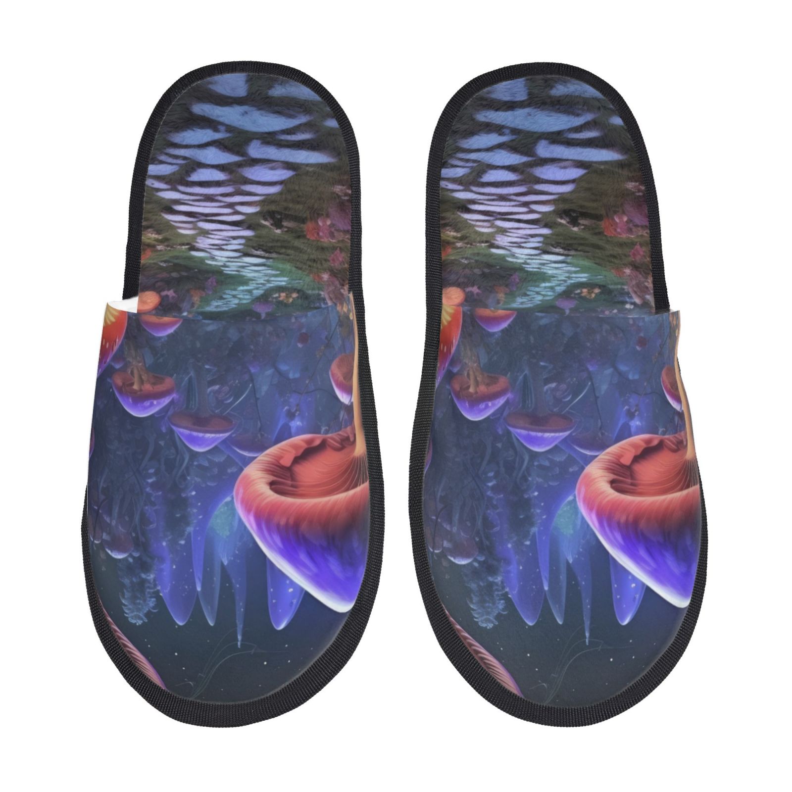 Qekee Jungle Path Glowing Mushrooms print Slippers for Women and Men ...
