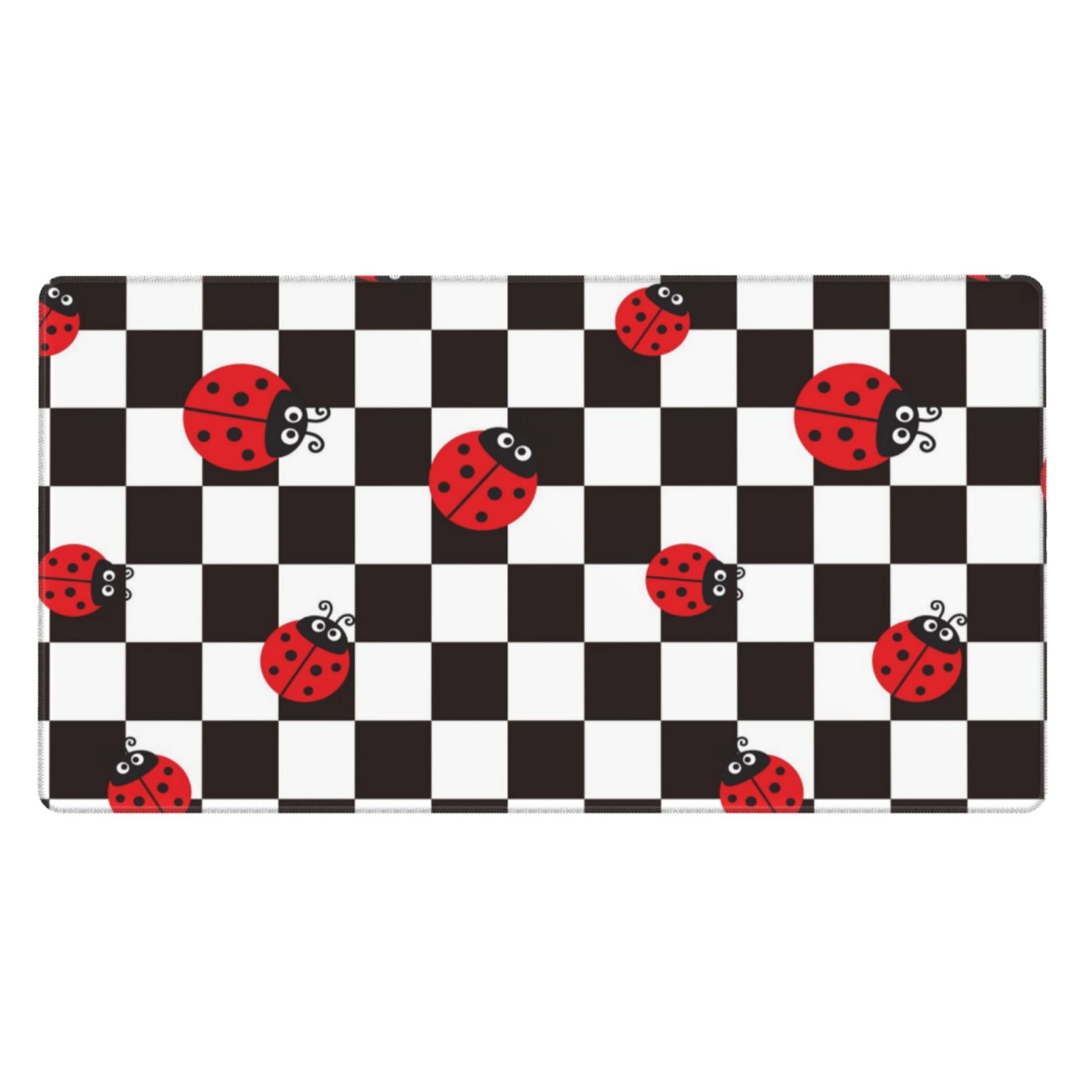 Qekee Ladybugs Of Black And White Checkers Print Desk Pad Protector ...