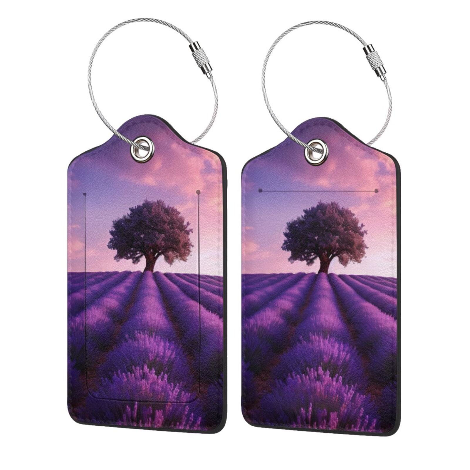 Qekee Lavender Field Sunset Print Luggage Tag for Suitcase,Bag Tag with ...