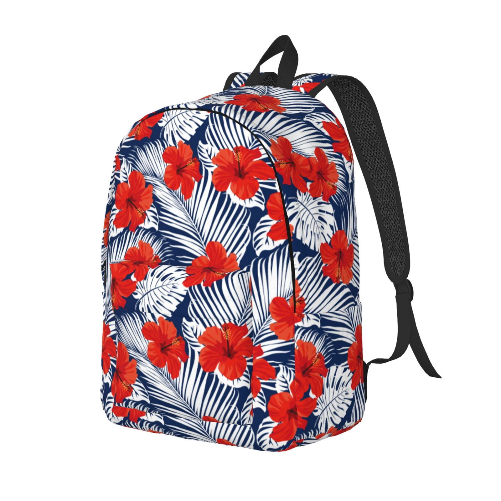 Qekee Leaves And Flowers for Canvas College Laptop Backpack is a ...