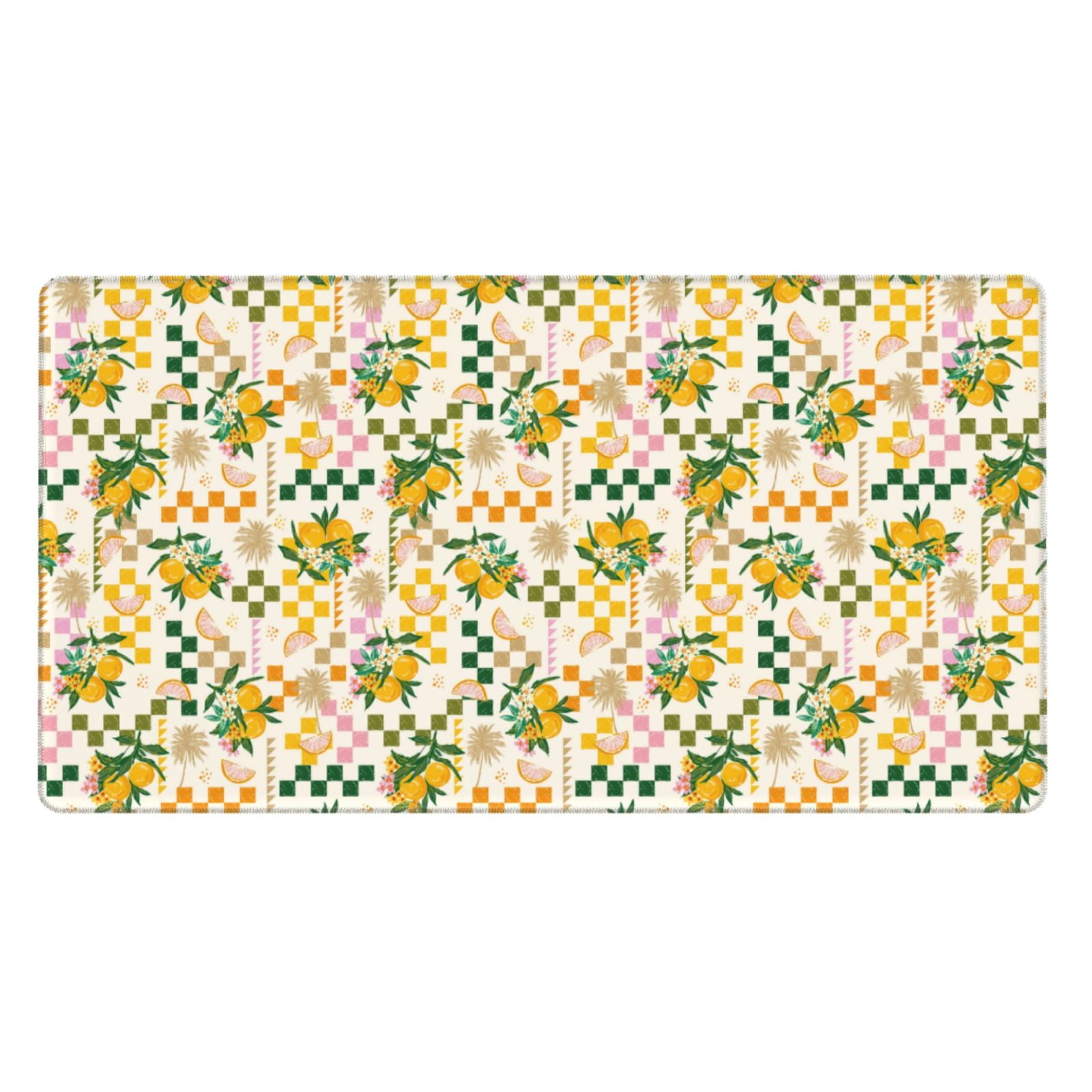 Qekee Lemon Print Desk Pad Protector,Mouse Pad,Office Desk Mat,Desk ...