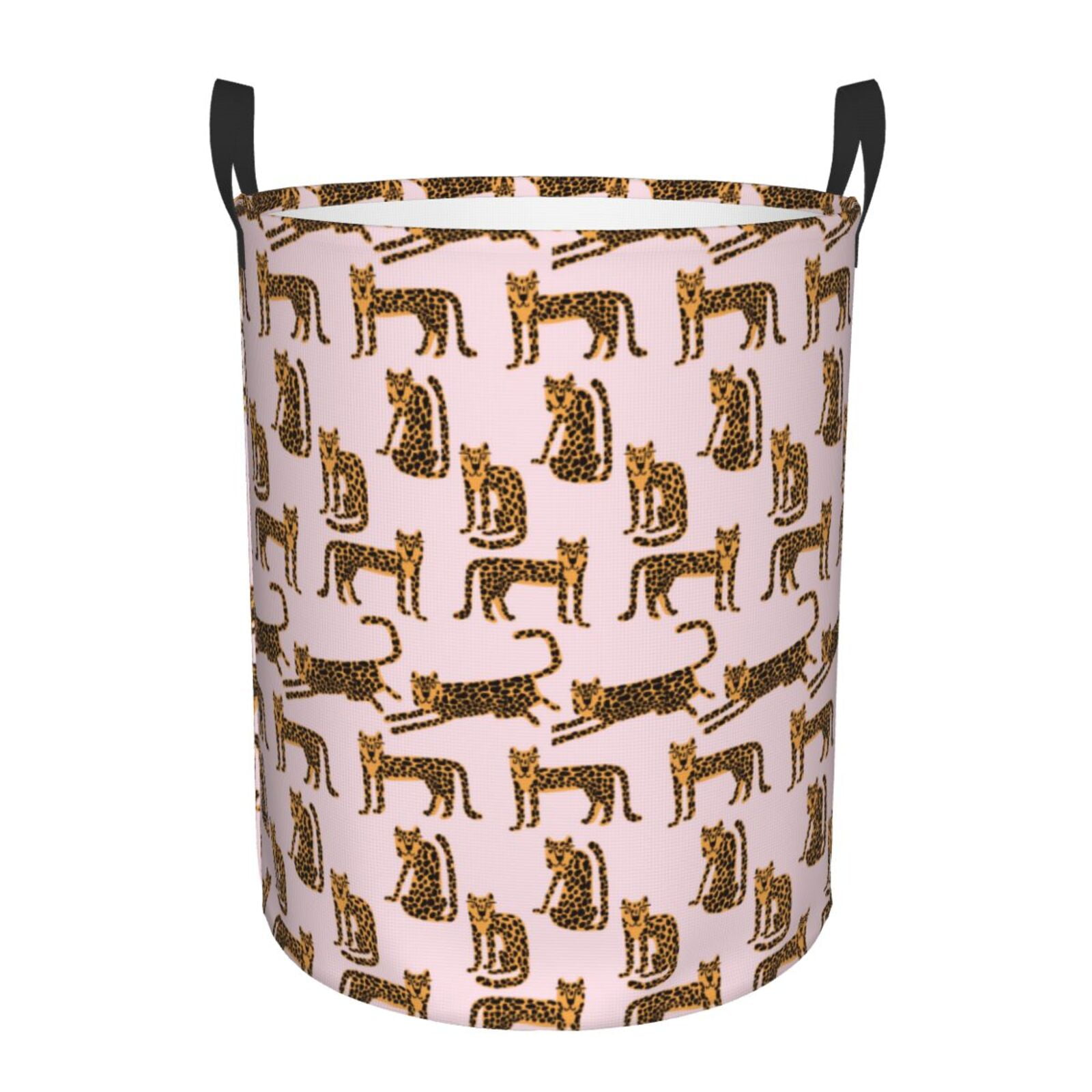 Qekee Leopard Print print Laundry Hamper Basket, Hamper Basket for ...