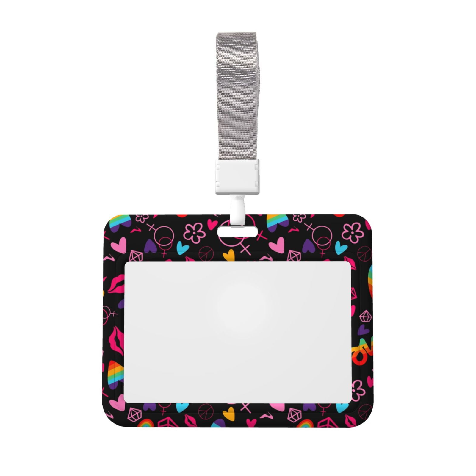 Qekee Lgbt Rainbow For Pride Print Card Badge Holder,Clear Name Tag ID ...