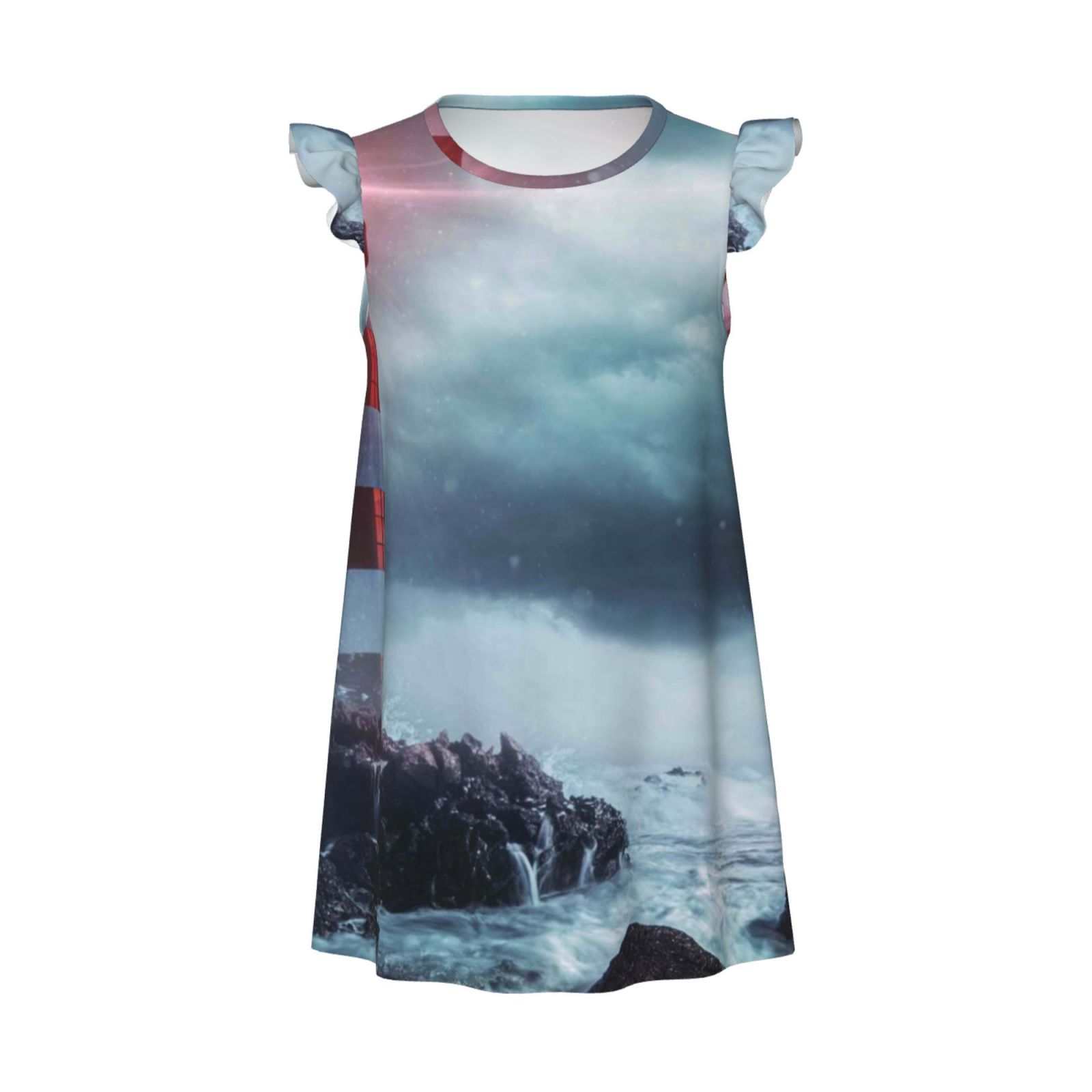 Qekee Lighthouse in a Stormy Sea for Girls Nightgowns, Princess Pajama ...