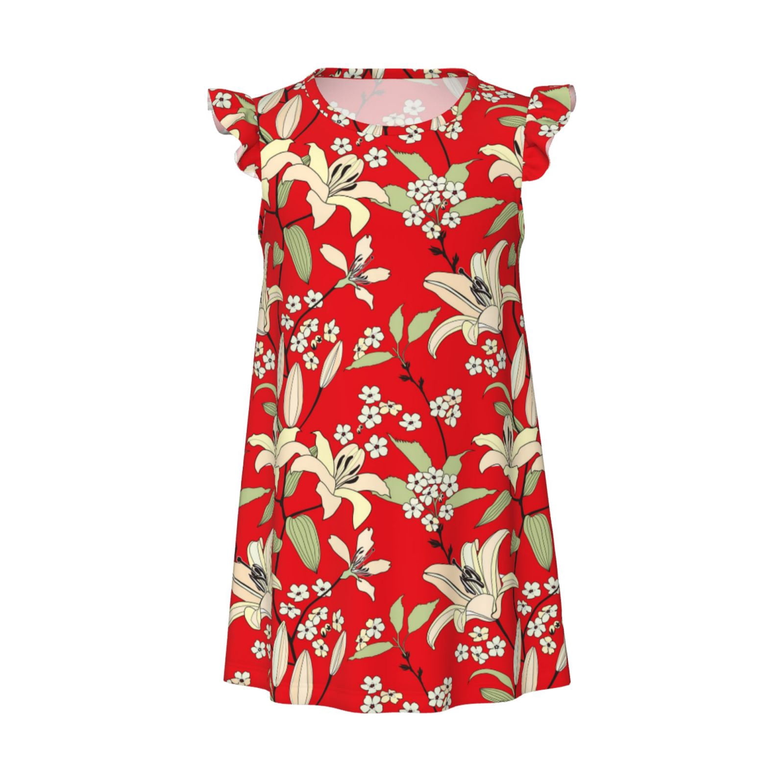 Qekee Lilies Flowers for Girls Nightgowns, Princess Pajama Dresses for ...