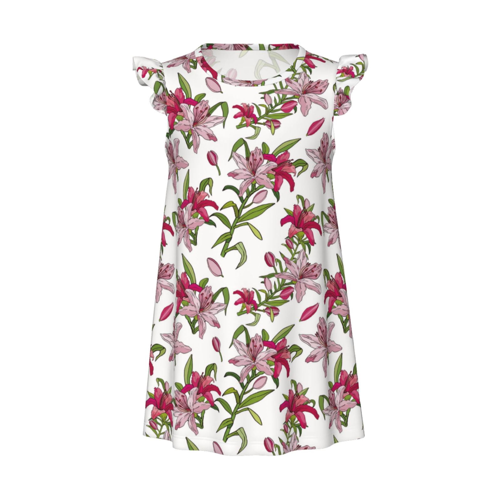 Qekee Lilies Flowers for Girls Nightgowns, Princess Pajama Dresses for ...