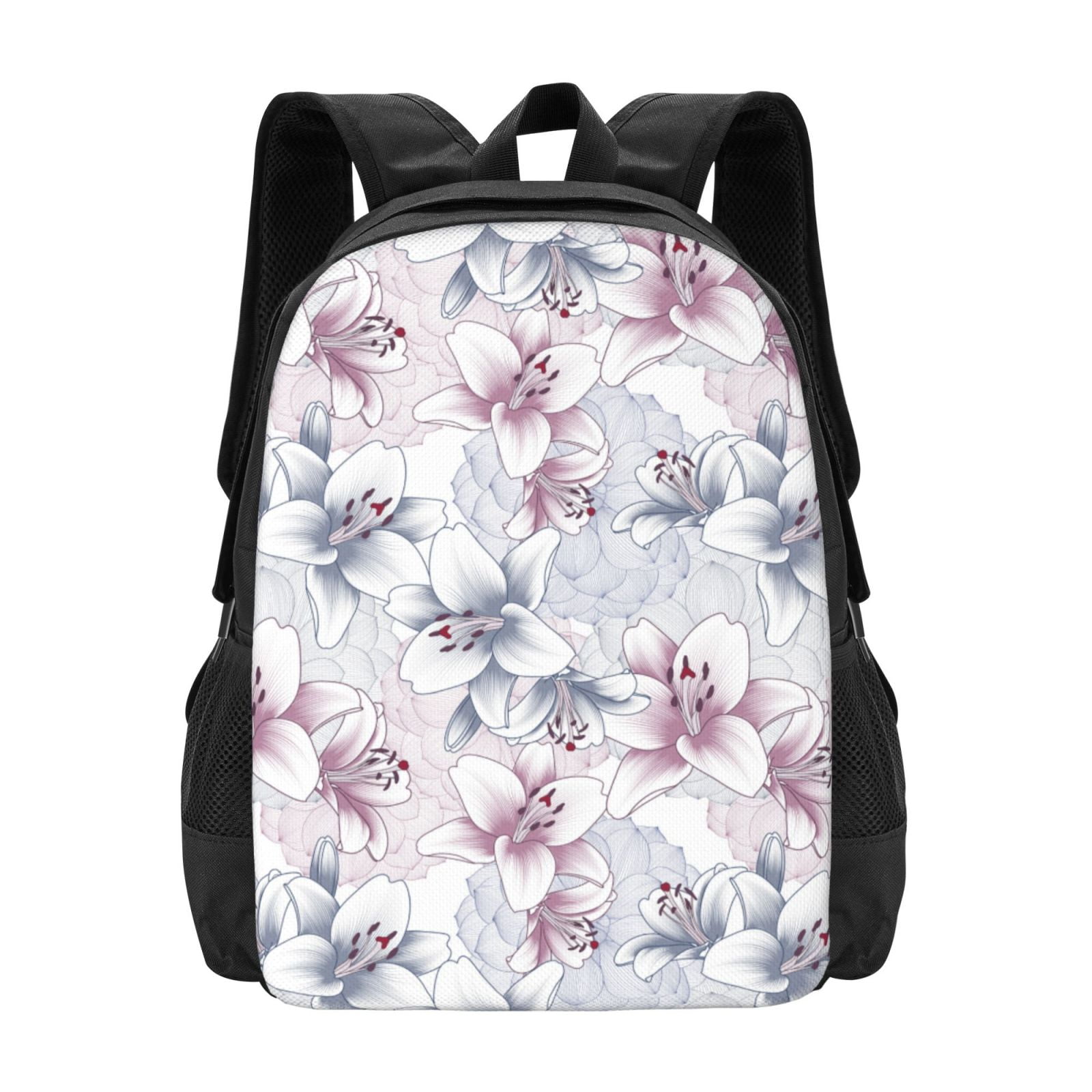 Qekee Lilies Flowers for Travel Laptop Backpack for womem and men ...