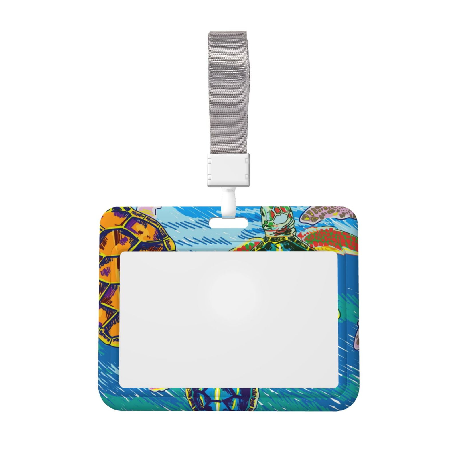 Qekee Little Sea Turtles Print Card Badge Holder,Clear Name Tag ID Card ...