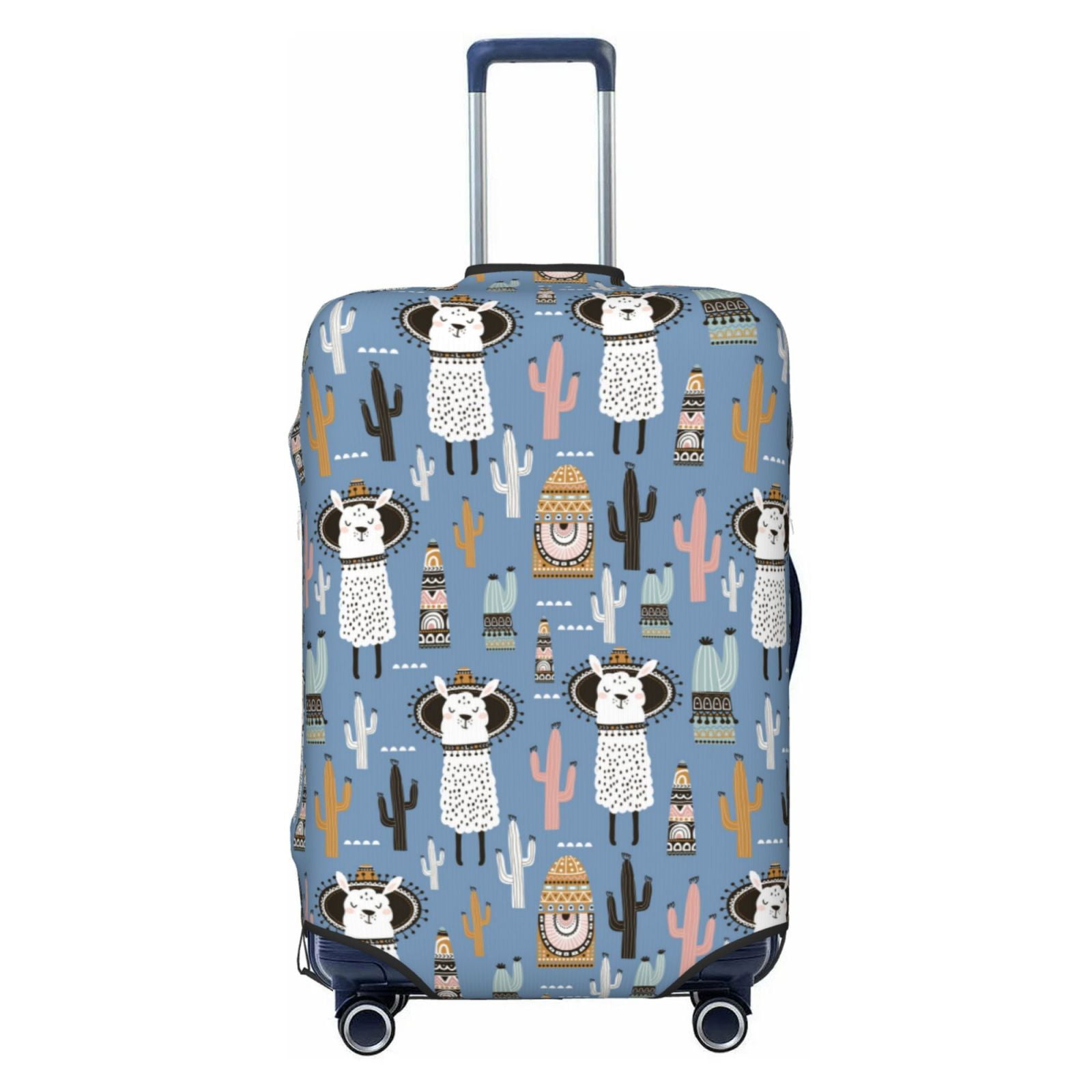 Qekee Llamas And Cactus Elastic Luggage Cover, Double-sided Print ...