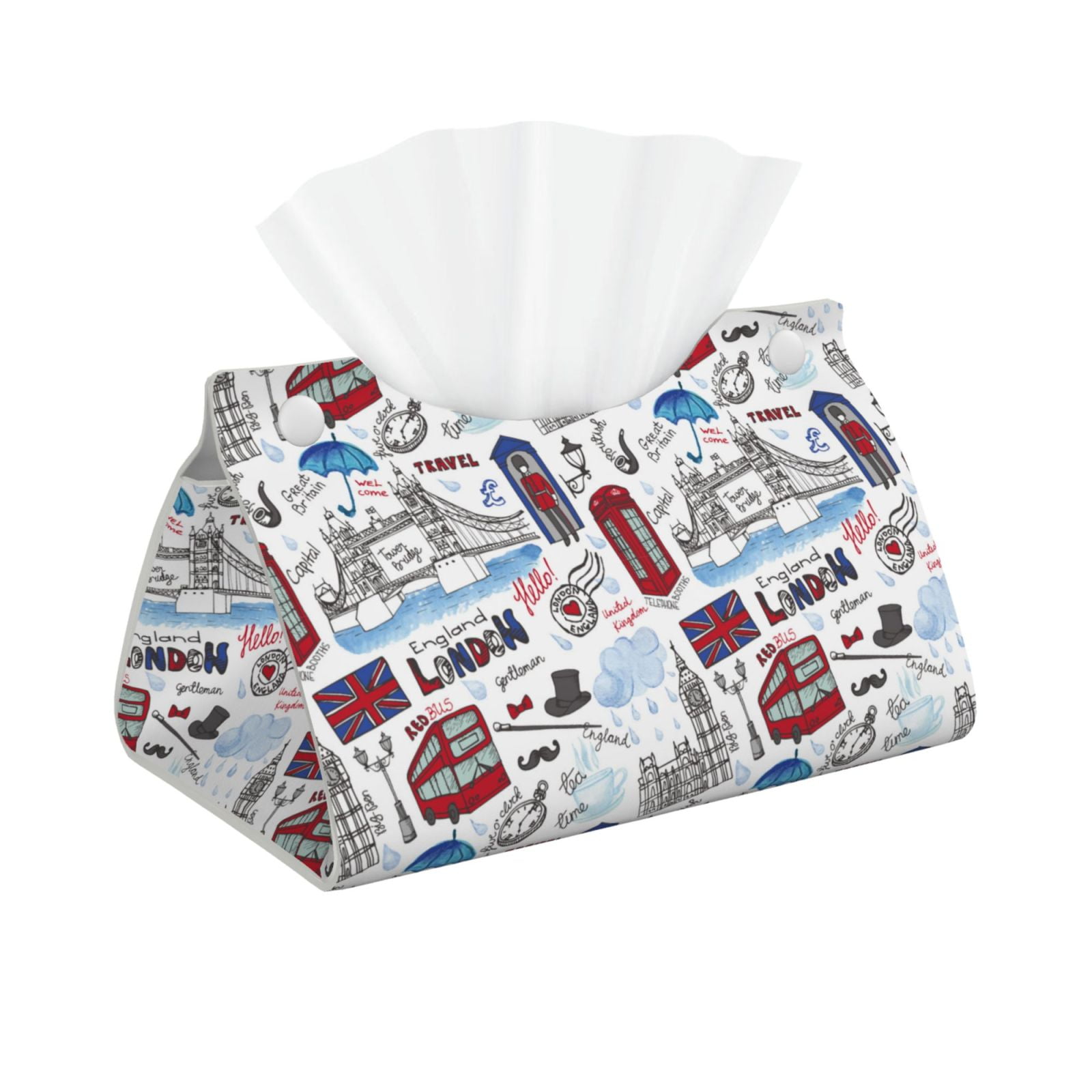 Qekee London Landmark2 Long Tissue Box Cover, Tissue Holder, PVC ...