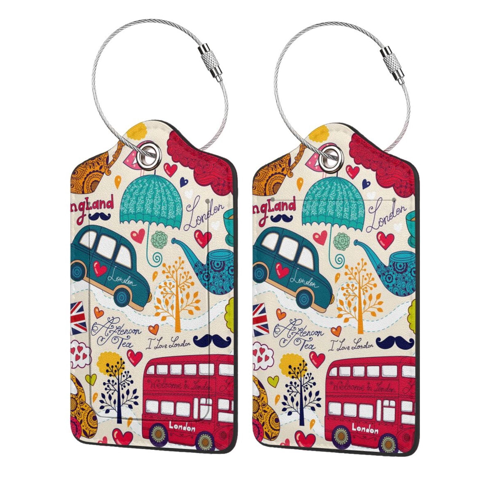 Qekee London Symbols Print Luggage Tag for Suitcase,Bag Tag with ...