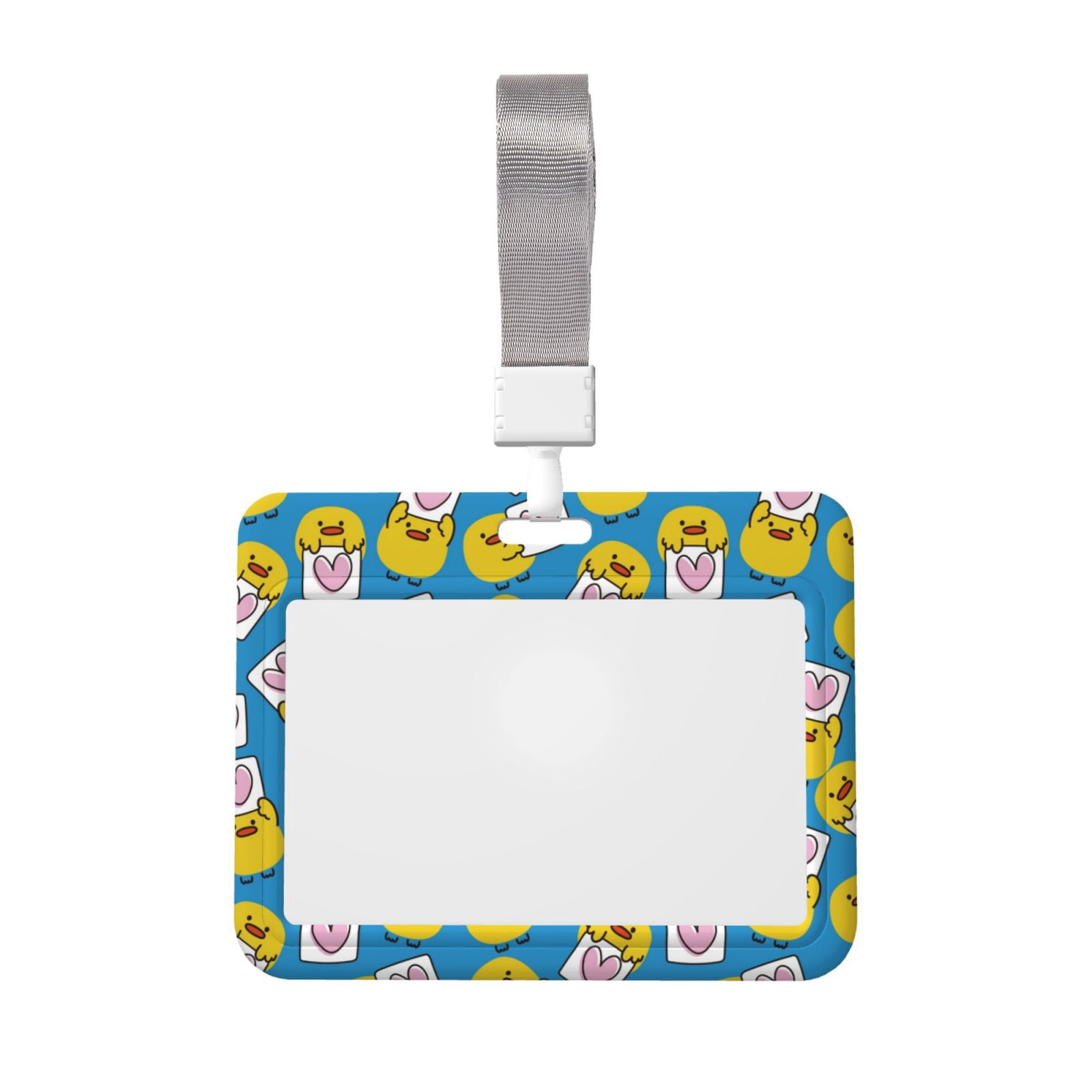 Qekee Lovely Duck Print Card Badge Holder,Clear Name Tag ID Card ...