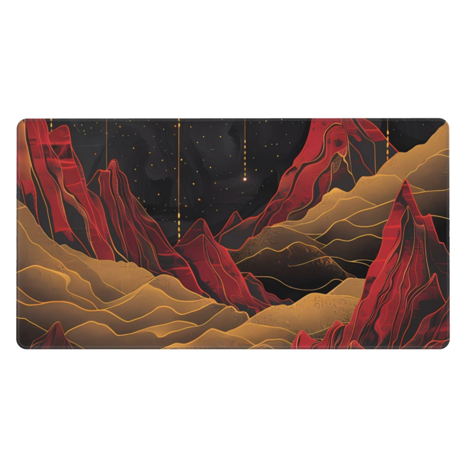 Qekee Lunar Mountains Golden Rivers Print Desk Pad Protector,Mouse Pad ...