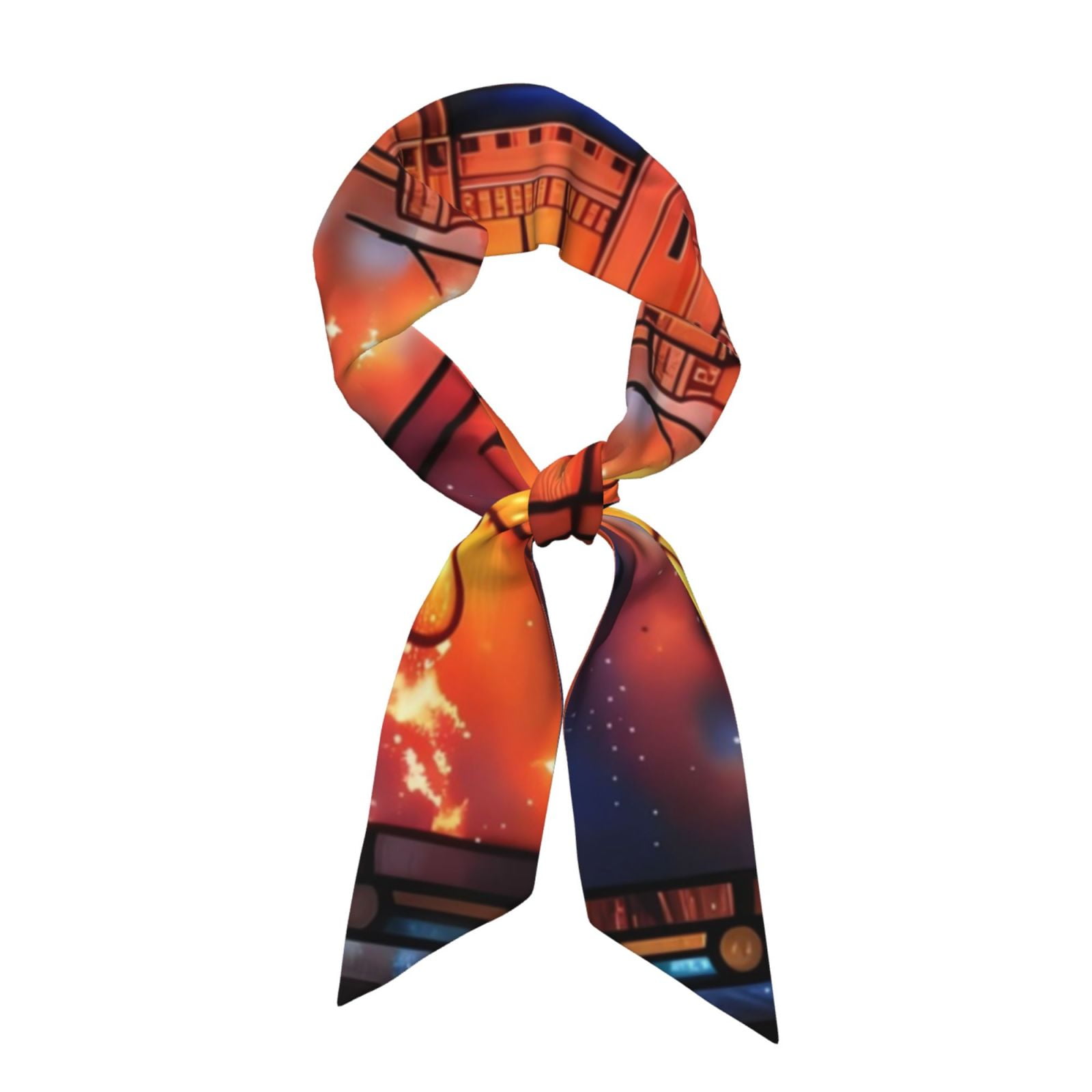 Qekee Magical Stained Glass Castle for Silk Feeling Scarf Medium Square ...