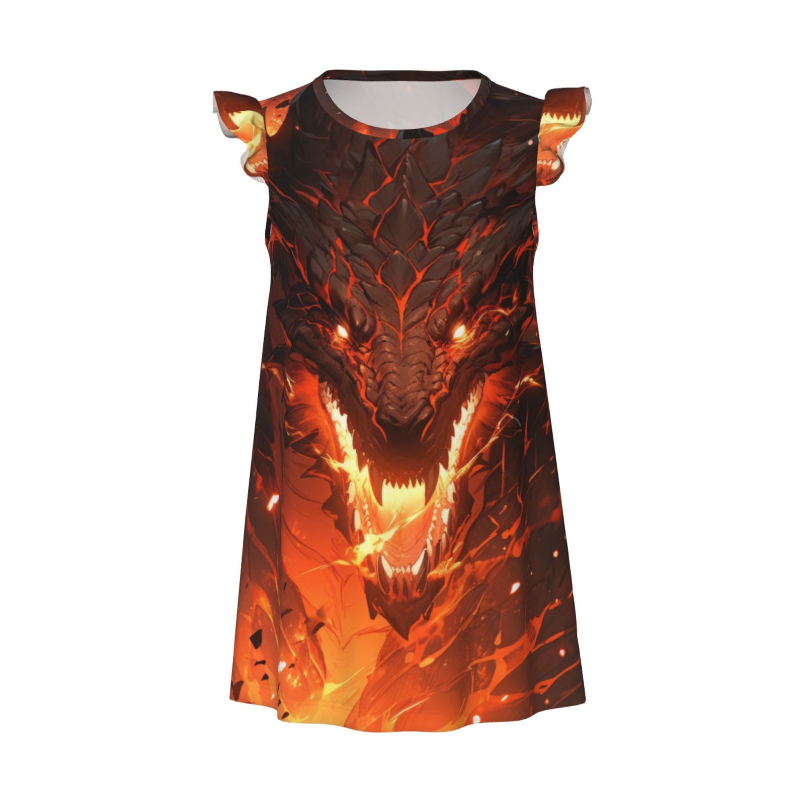 Qekee Magma Fire Black Dragon for Girls Nightgowns, Princess Pajama ...