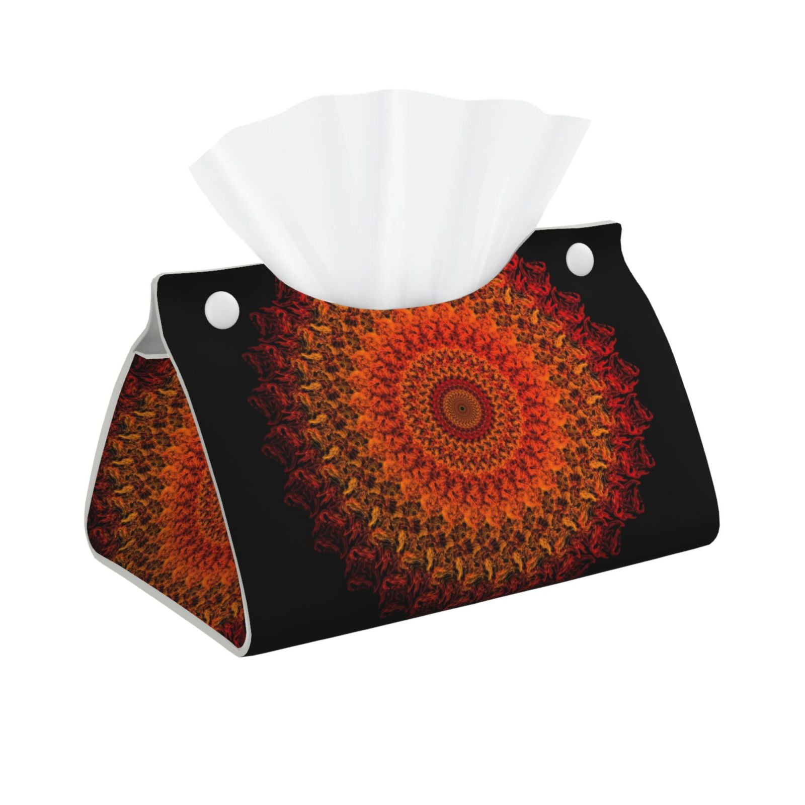 Qekee Mandala Print Long Tissue Box Cover, Tissue Holder, PVC Leather ...