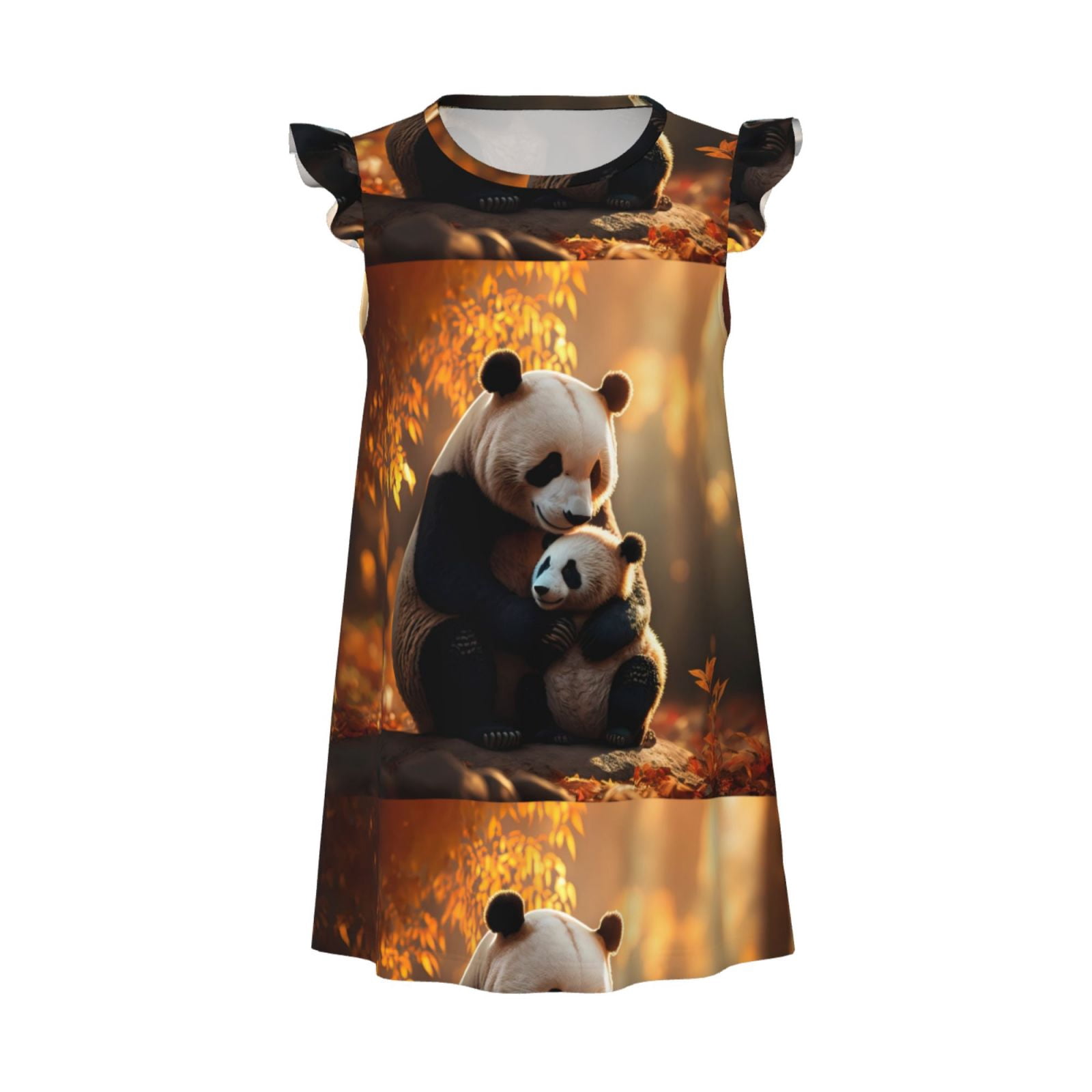 Qekee Maple Forest Panda for Girls Nightgowns, Princess Pajama Dresses ...