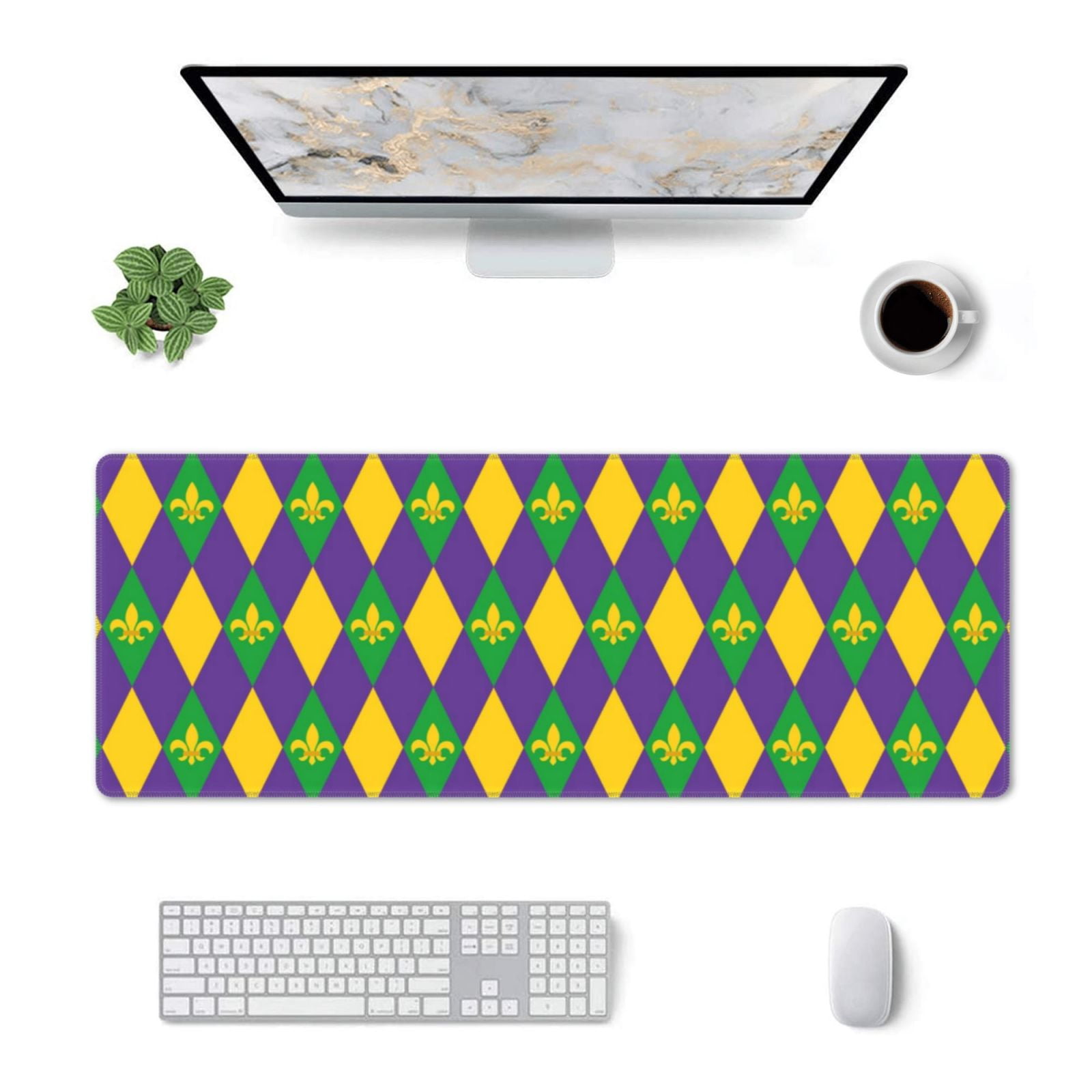 Qekee Mardi Gras Print Mouse Pad,Desk Pad Protector,Office Desk Mat ...