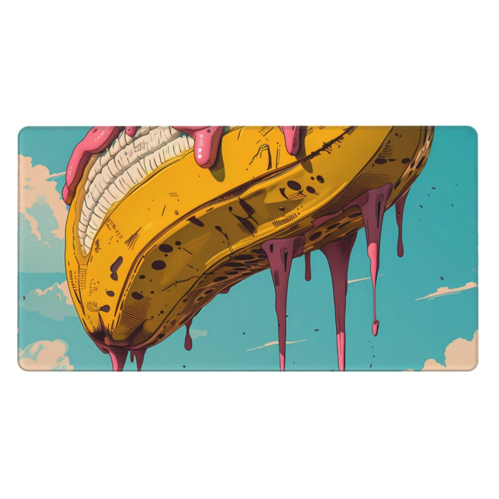 Qekee Melting Banana Fantasy Print Desk Pad Protector,Mouse Pad,Office ...