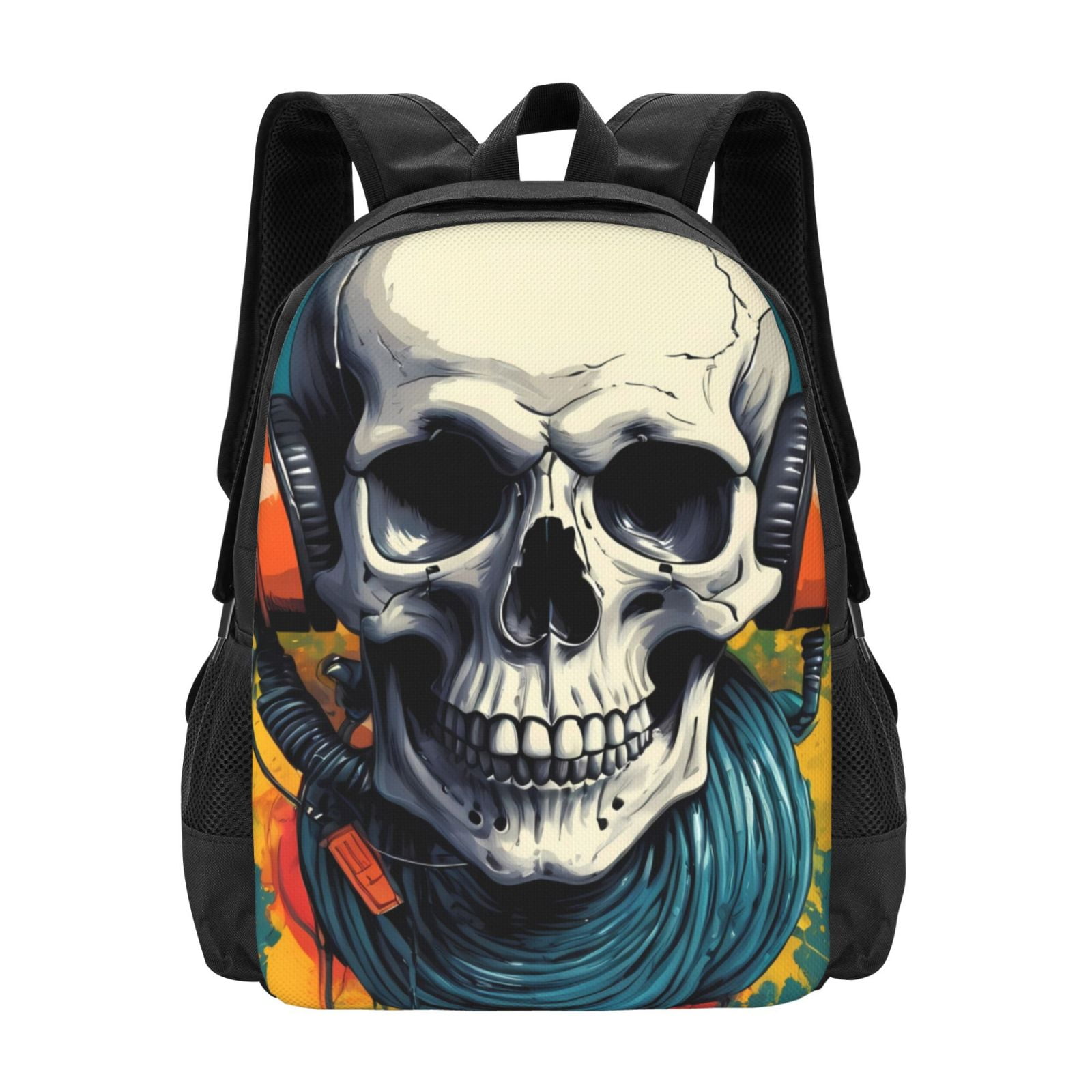 Qekee Modern Hip-Hop Skull for Travel Laptop Backpack for womem and men ...