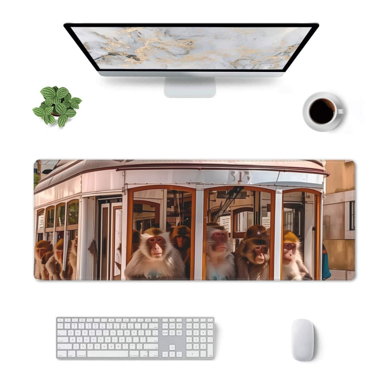 Qekee Modern Urban Monkey Print Mouse Pad,Desk Pad Protector,Office ...