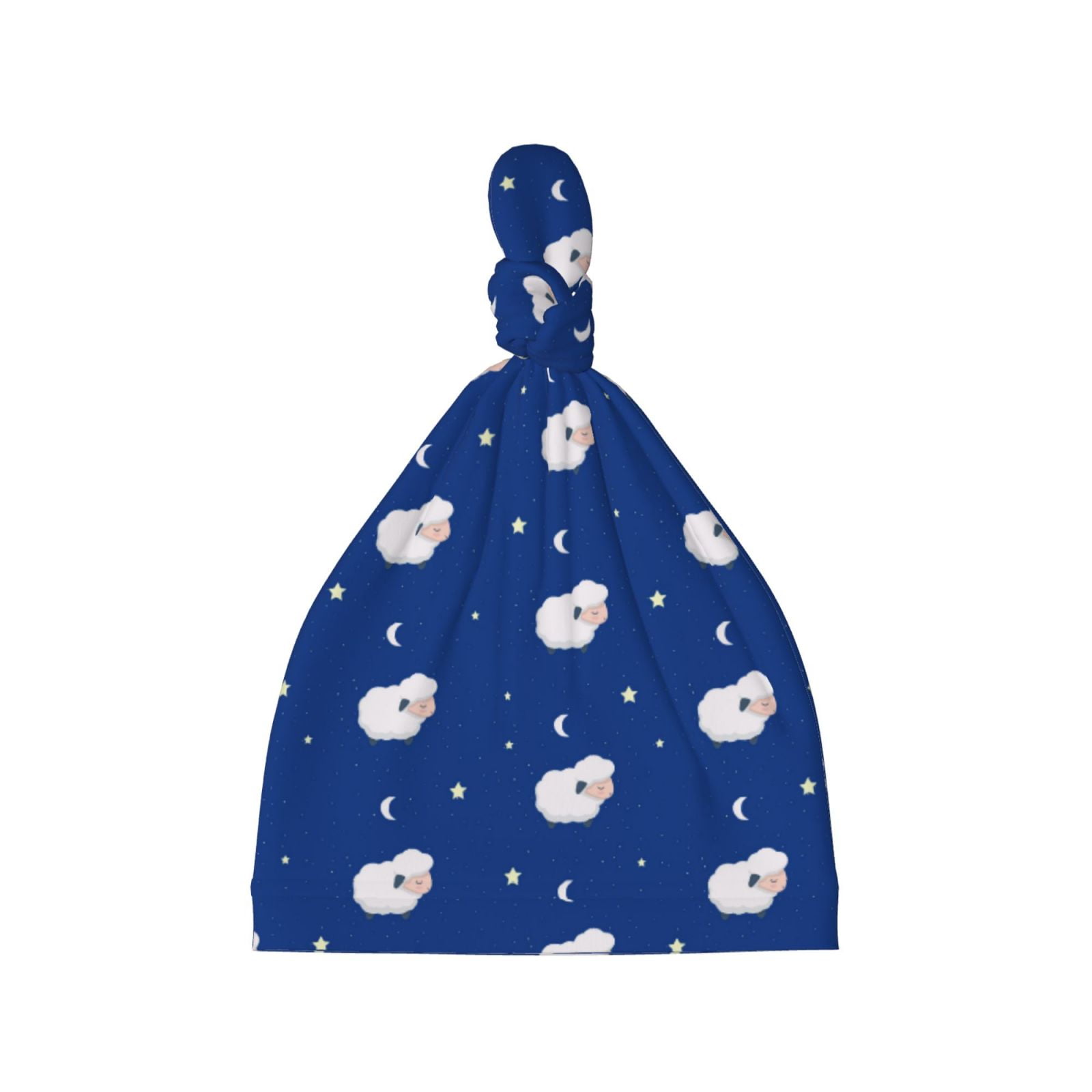 Qekee Moon Lamb Print Newborn Baby Hospital Hat for Boy/Girl,Knotted ...