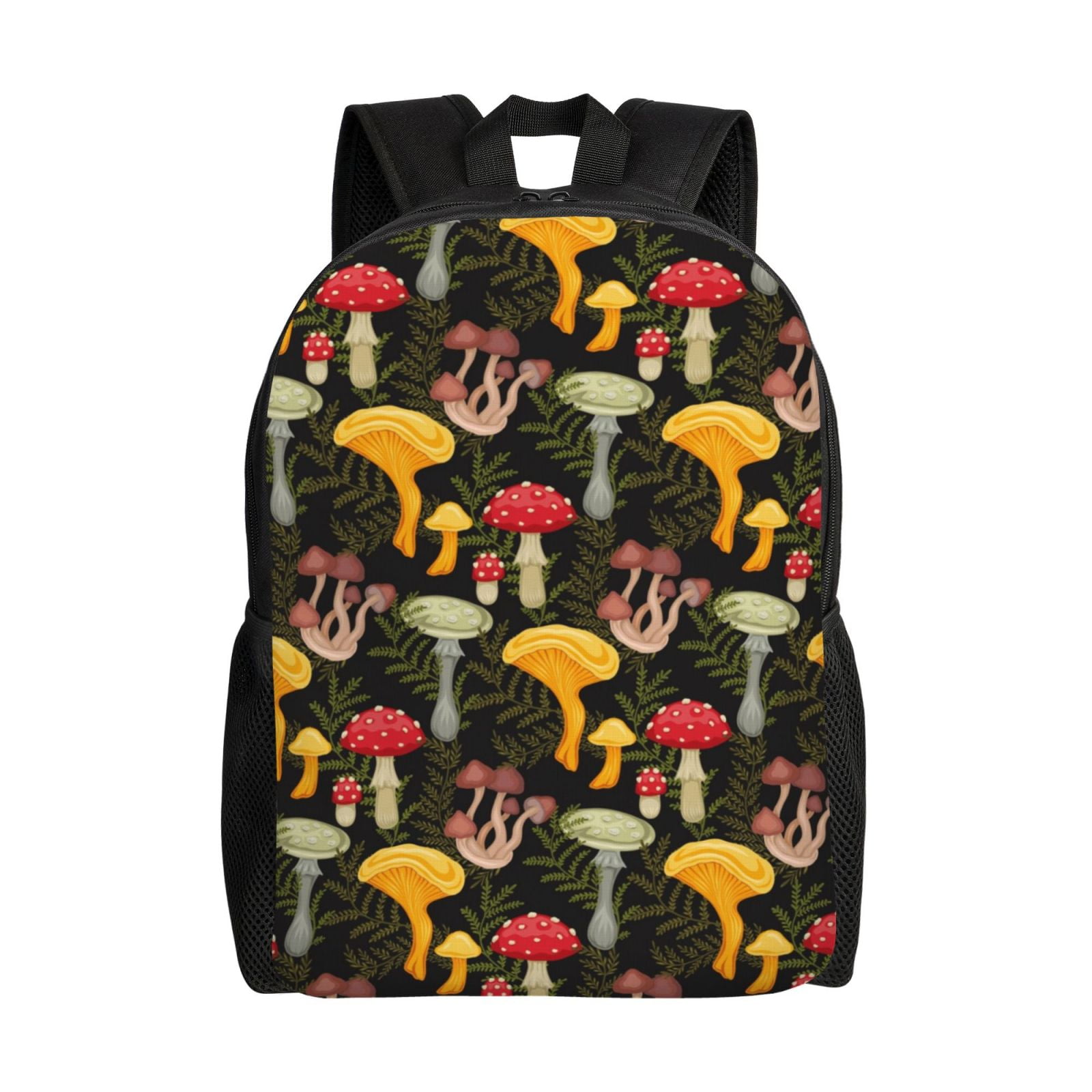 Qekee Mushrooms And Fern Stems print Travel Backpack for women and men ...