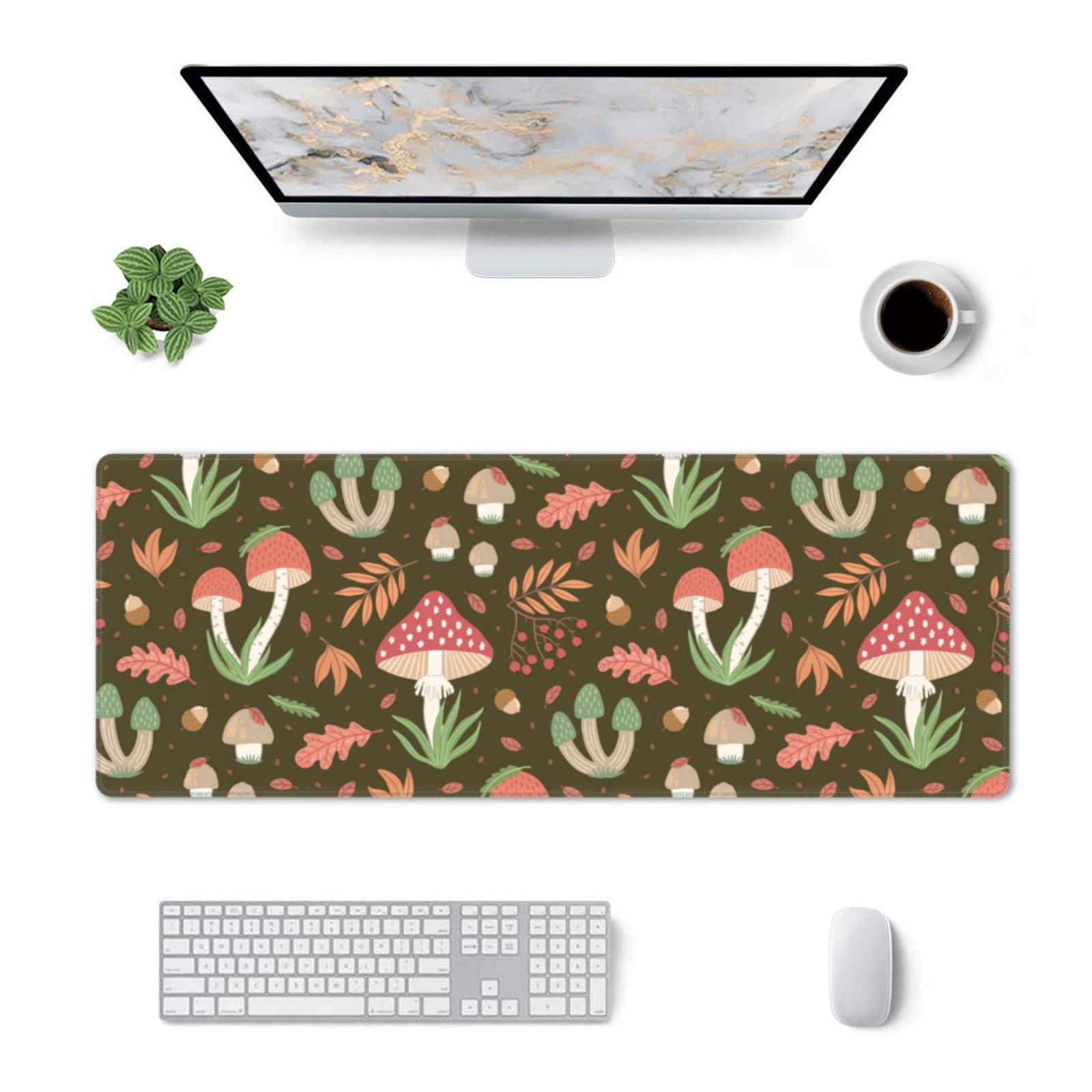 Qekee Mushrooms and Autumn Print Mouse Pad,Desk Pad Protector,Office ...