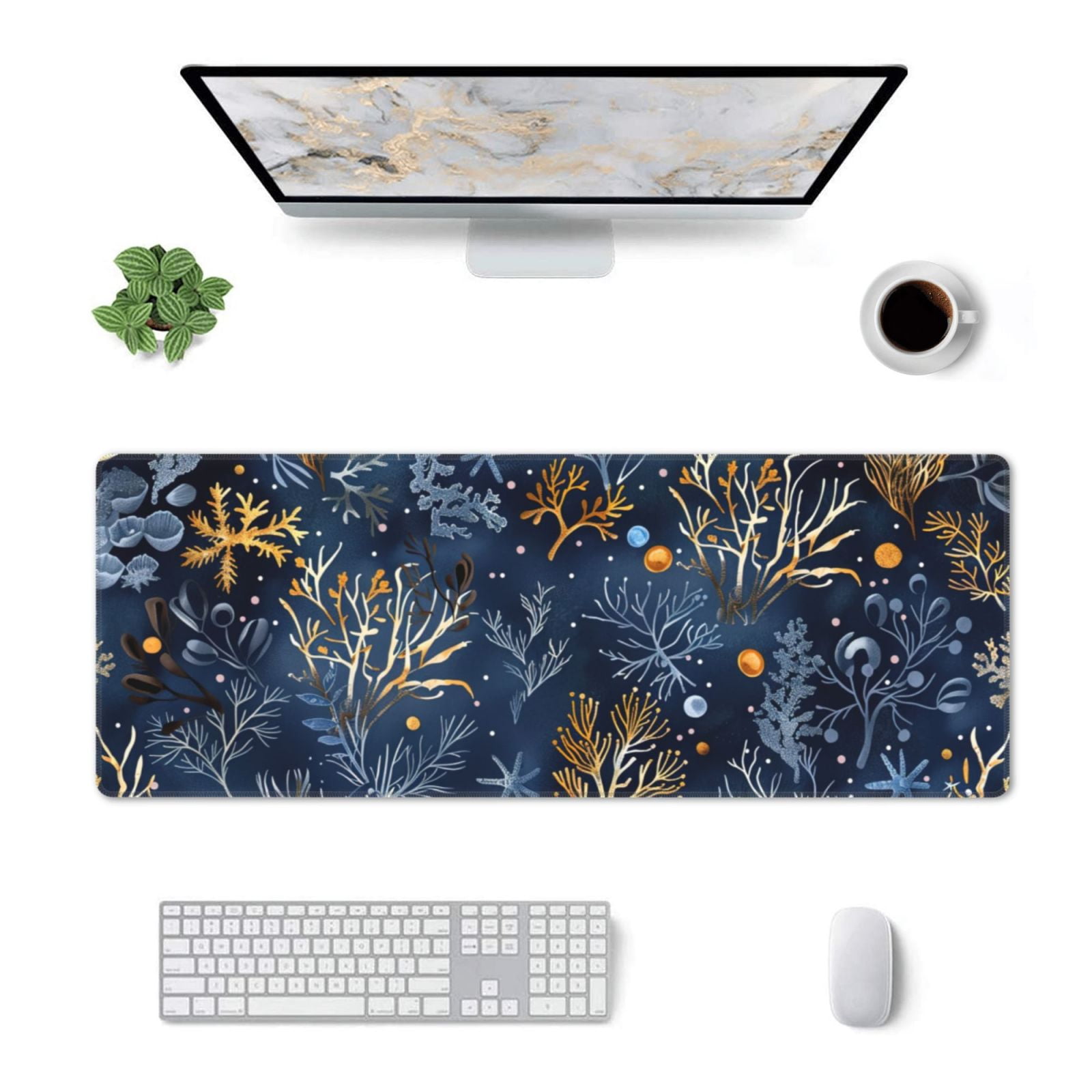 Qekee Mystical Underwater Coral Scene Print Mouse Pad,Desk Pad ...