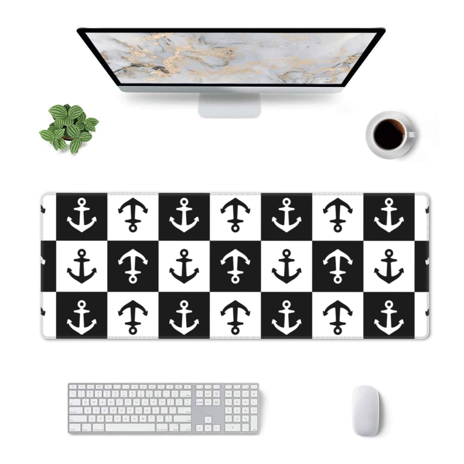 Qekee Nautical Anchors1 Print Mouse Pad,Desk Pad Protector,Office Desk ...