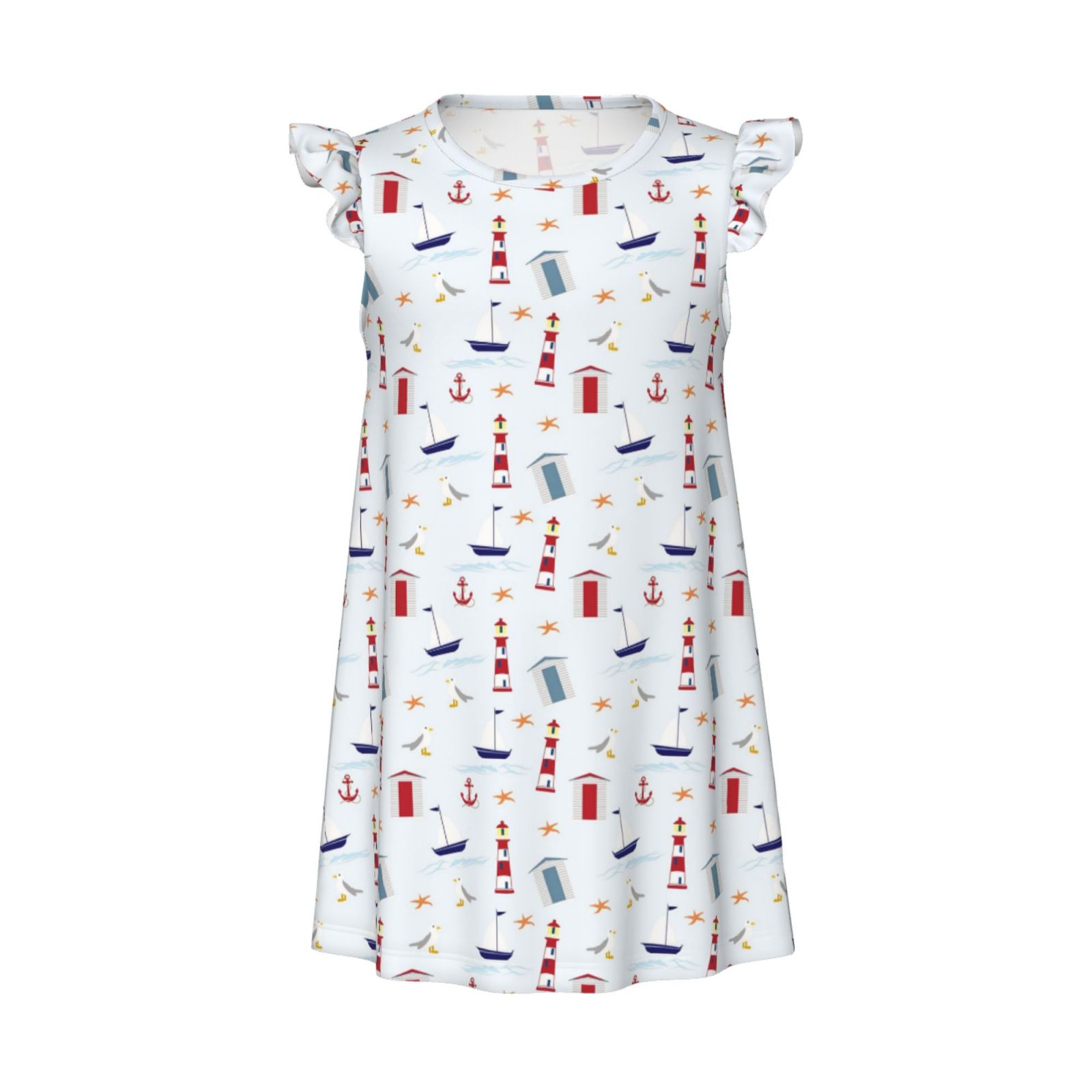 Qekee Nautical Lighthouse Sailboat for Girls Nightgowns, Princess ...