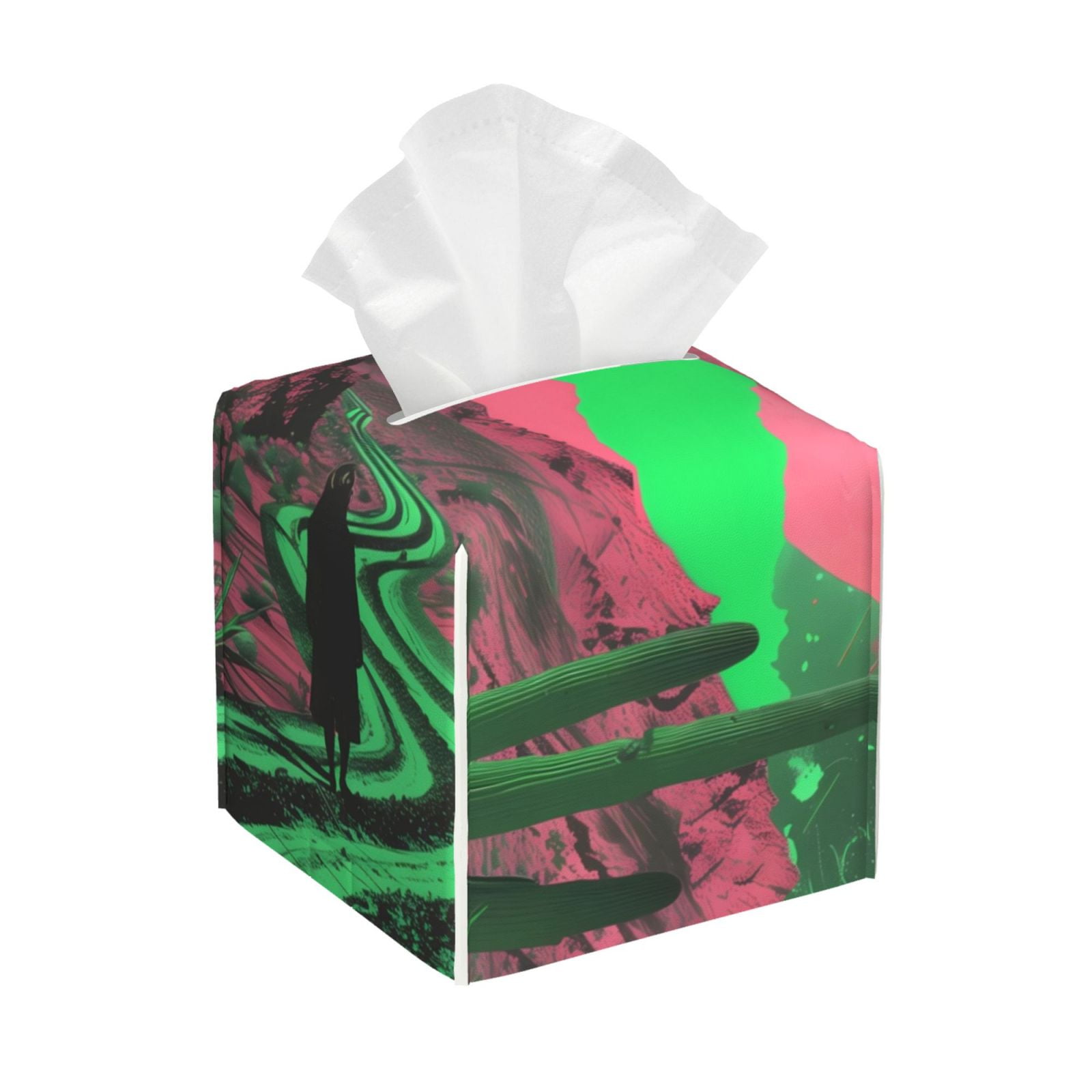 Qekee Neon Desert Moon for Tissue Box Cover Holder, Square with Bottom ...