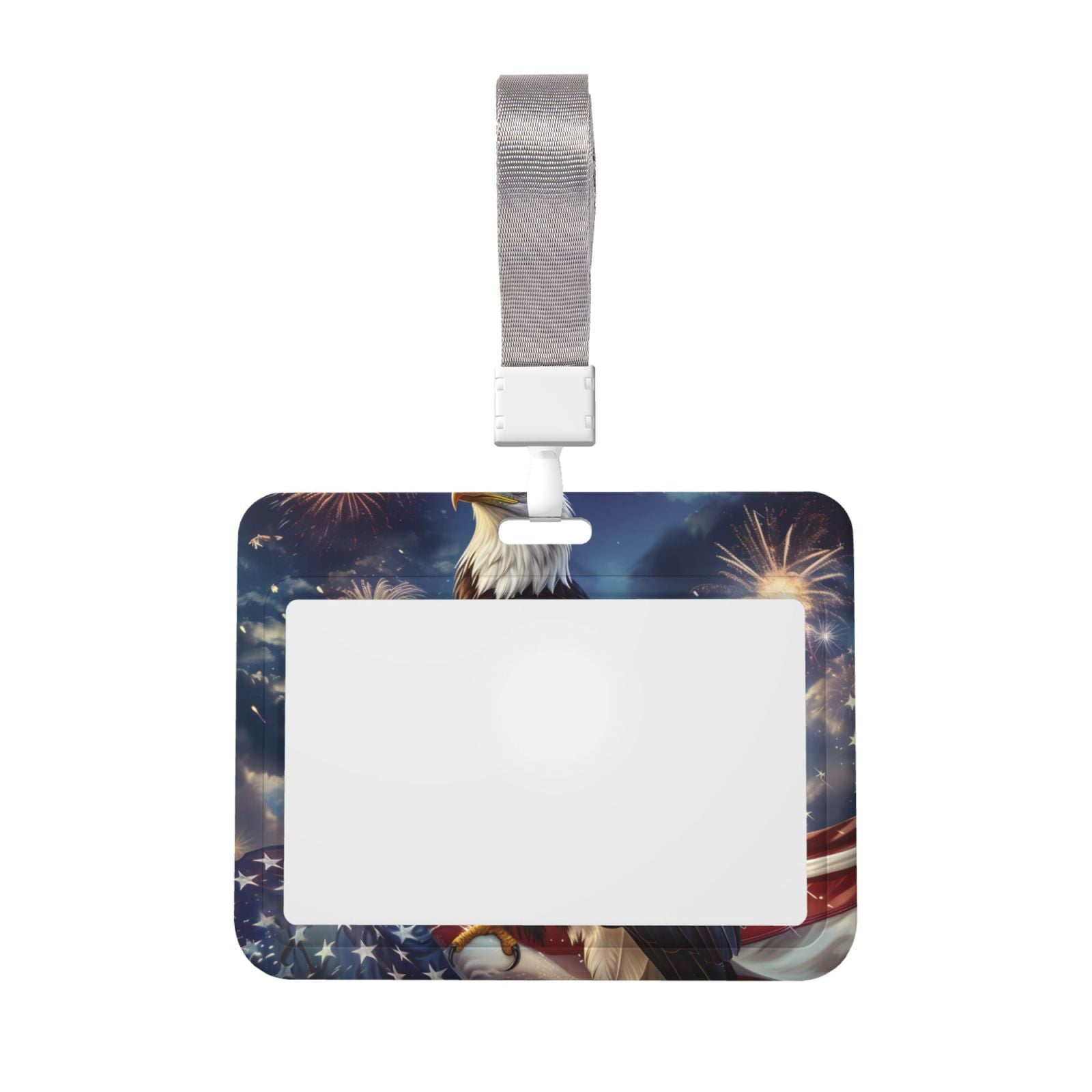 Qekee Night Sky Bald Eagle Print Card Badge Holder,Clear Name Tag ID ...