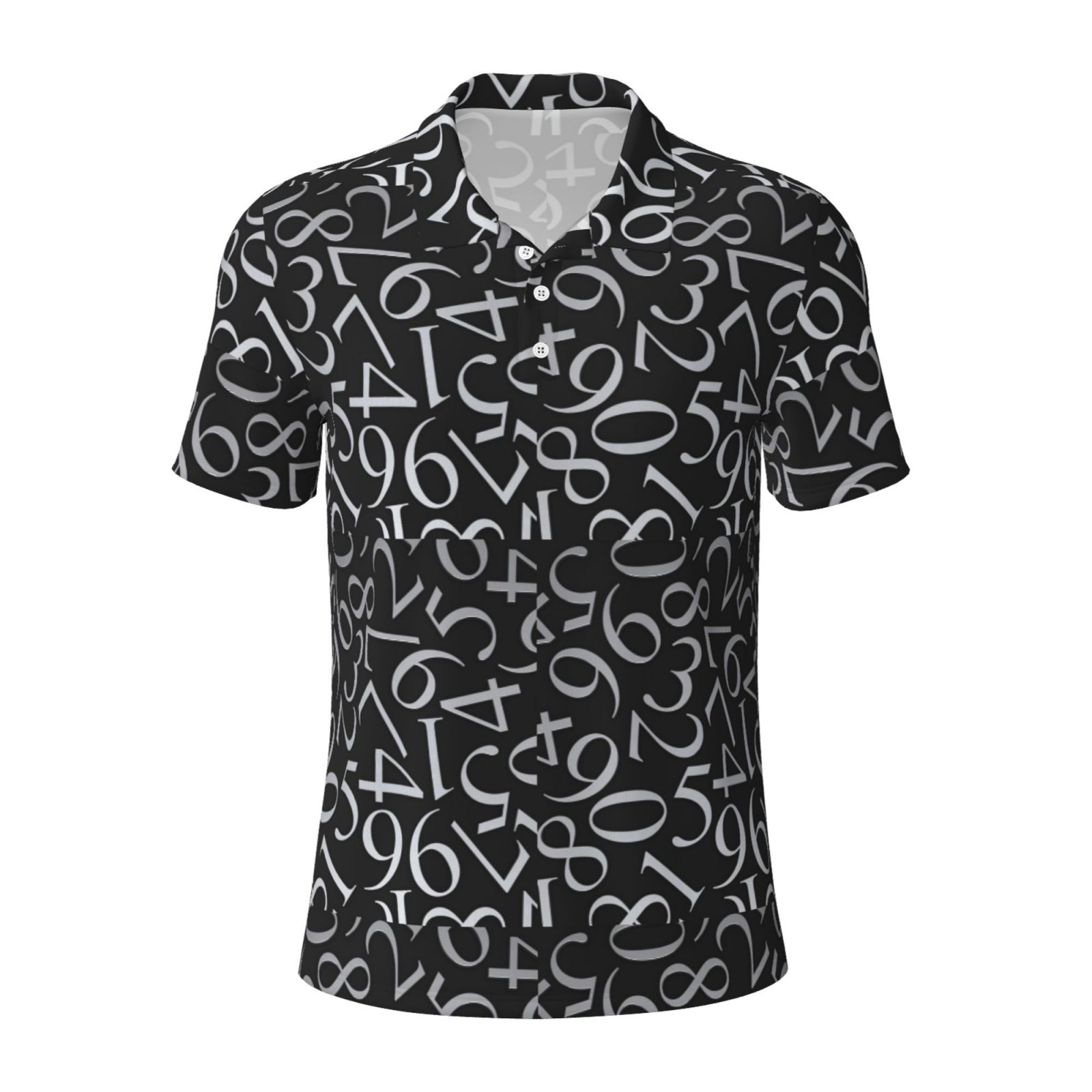 Qekee Numbers for Mens Polo Shirts Casual Short Sleeve Button Down Polo ...