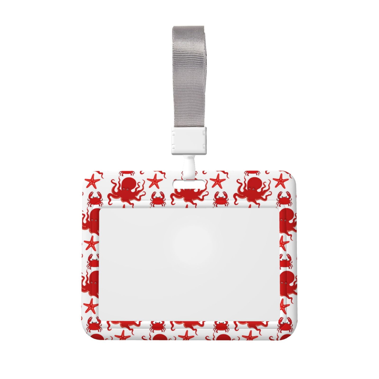 Qekee Octopus Print Card Badge Holder,Clear Name Tag ID Card Protector ...