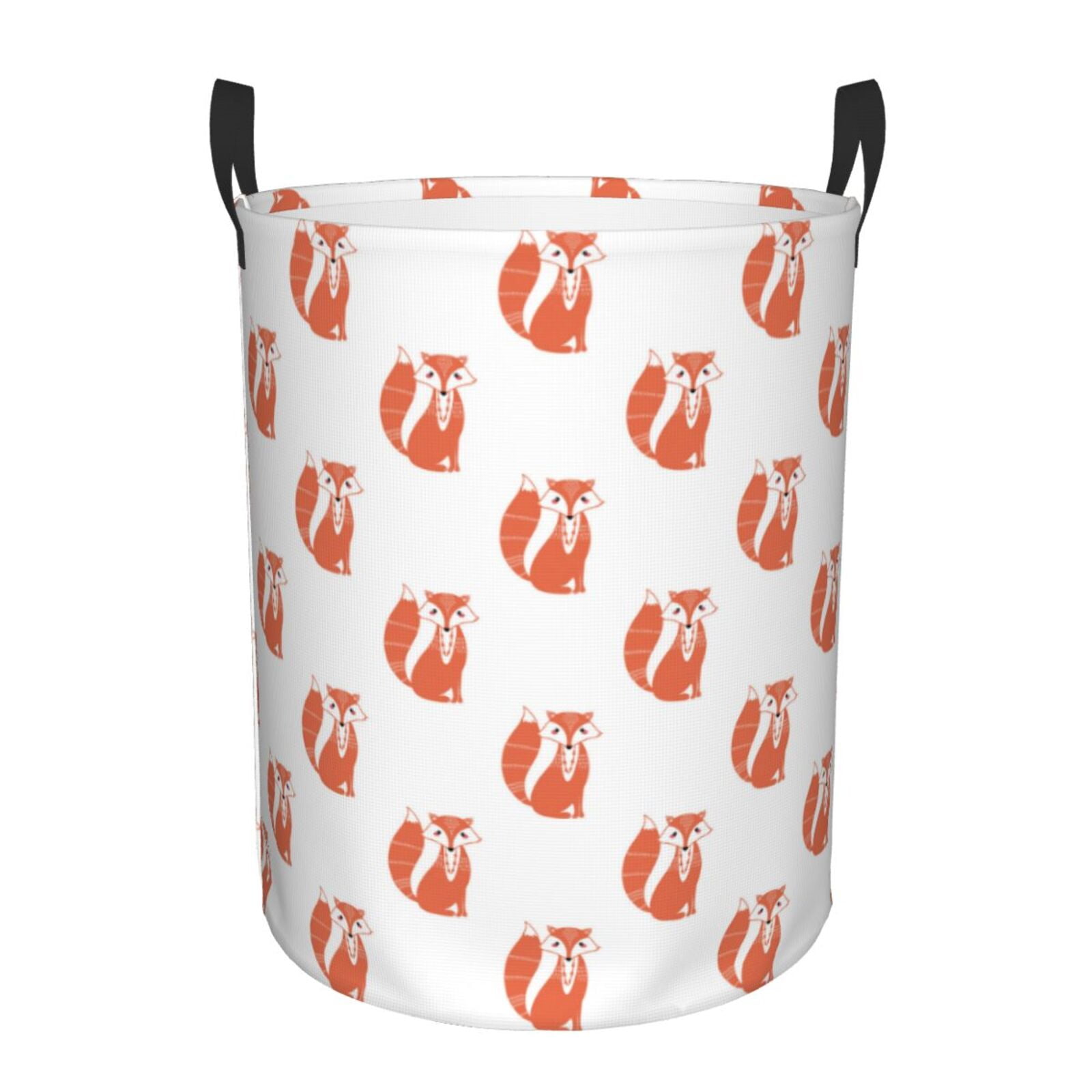 Qekee Orange Fox print Laundry Hamper Basket, Hamper Basket for Blanket ...