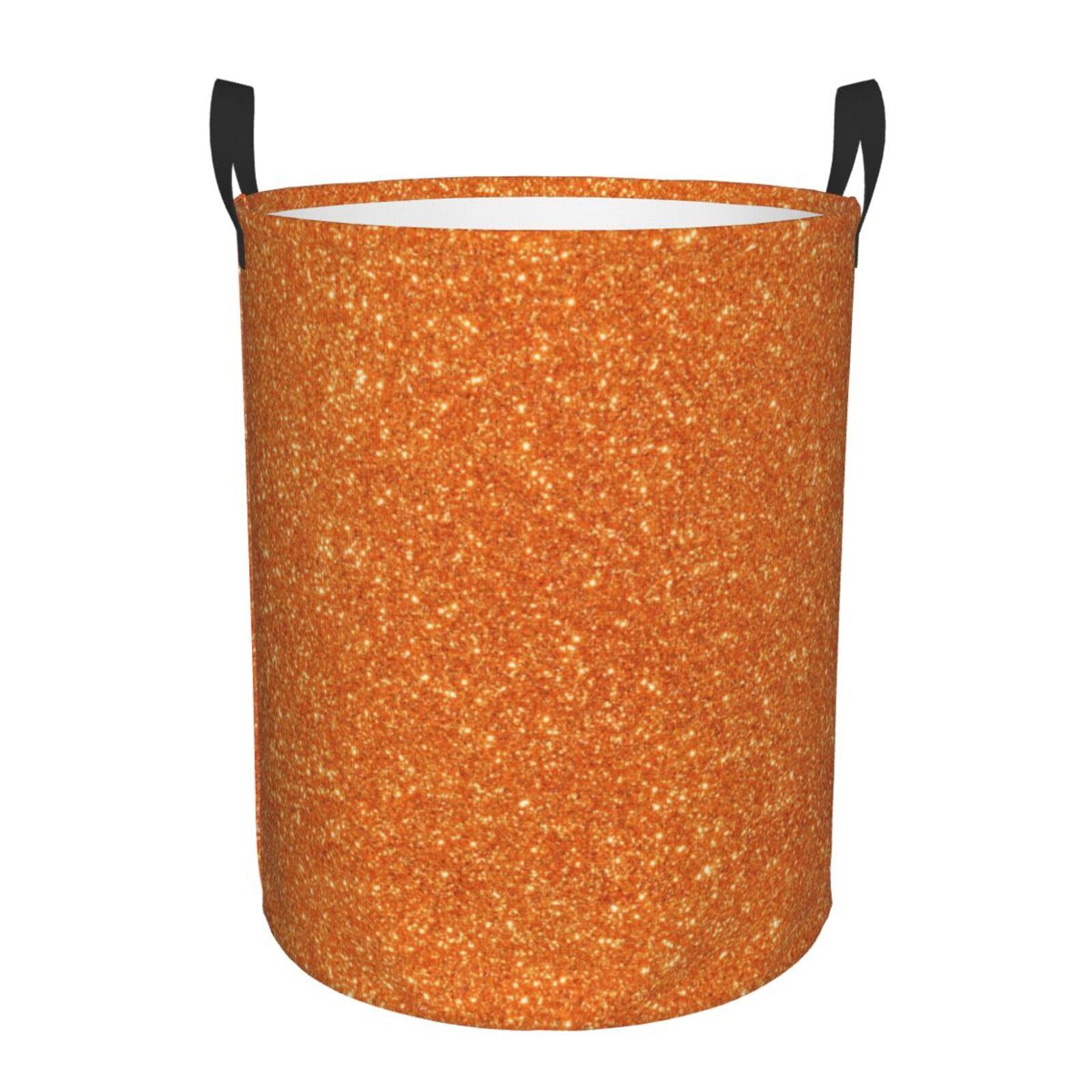 Qekee Orange Glitter print Laundry Hamper Basket, Hamper Basket for ...