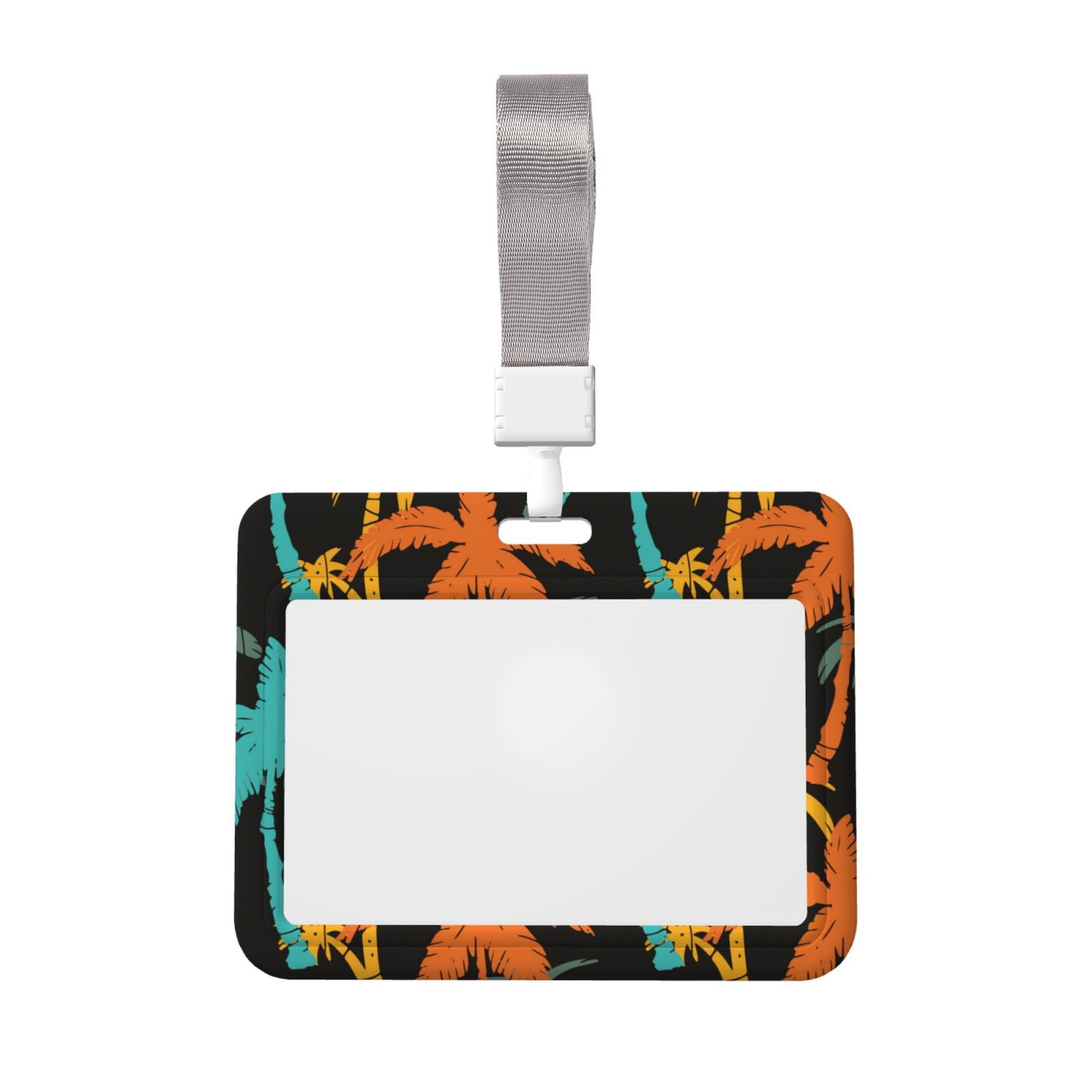 Qekee Palm Trees Print Card Badge Holder,Clear Name Tag ID Card ...