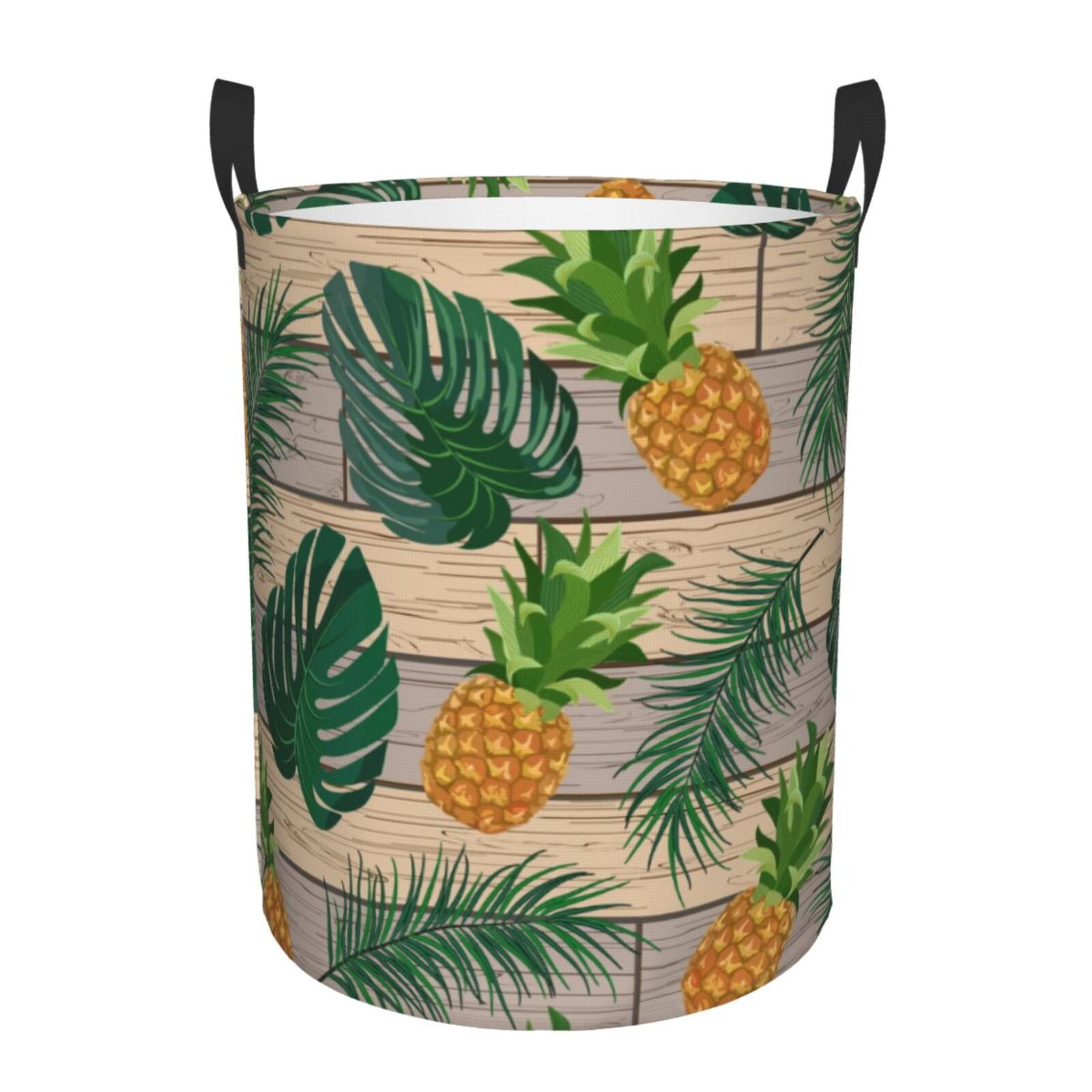 Qekee Pineapples Palm Leaves print Laundry Hamper Basket, Hamper Basket ...
