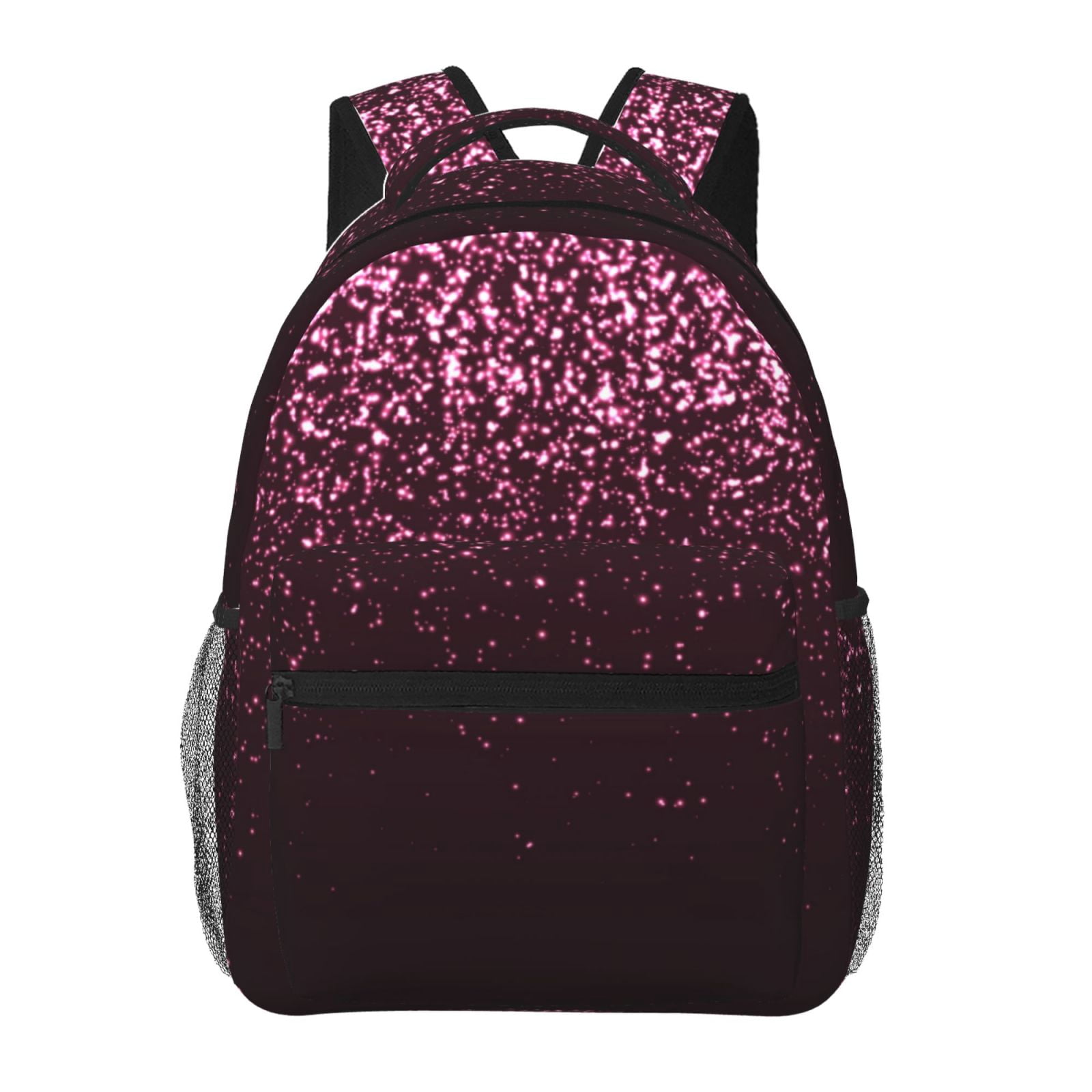 Qekee Pink Glitter Sparkles A Print Backpack for Men and Women,College ...