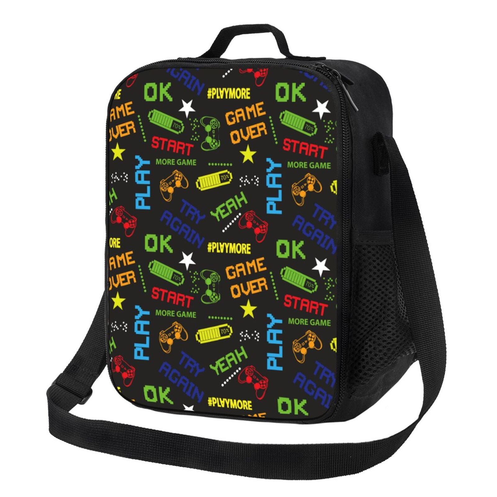 Qekee Pixel Game for Insulated Lunch Bag for Women/Men - Reusable Lunch ...