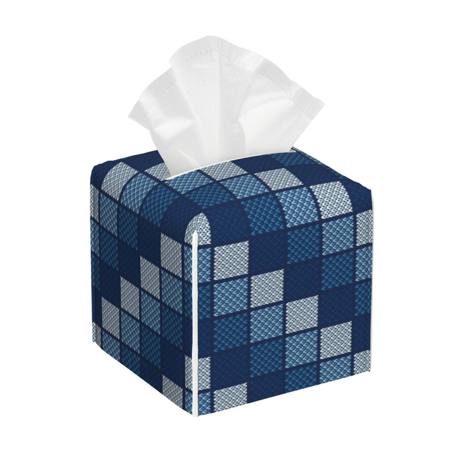 Qekee Pixel Grid for Tissue Box Cover Holder, Square with Bottom Belt ...