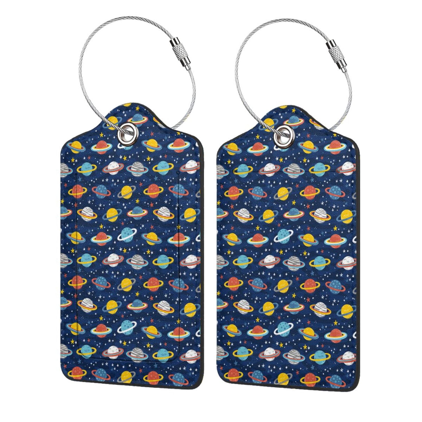 Qekee Planets And Stars Print Luggage Tag for Suitcase,Bag Tag with ...
