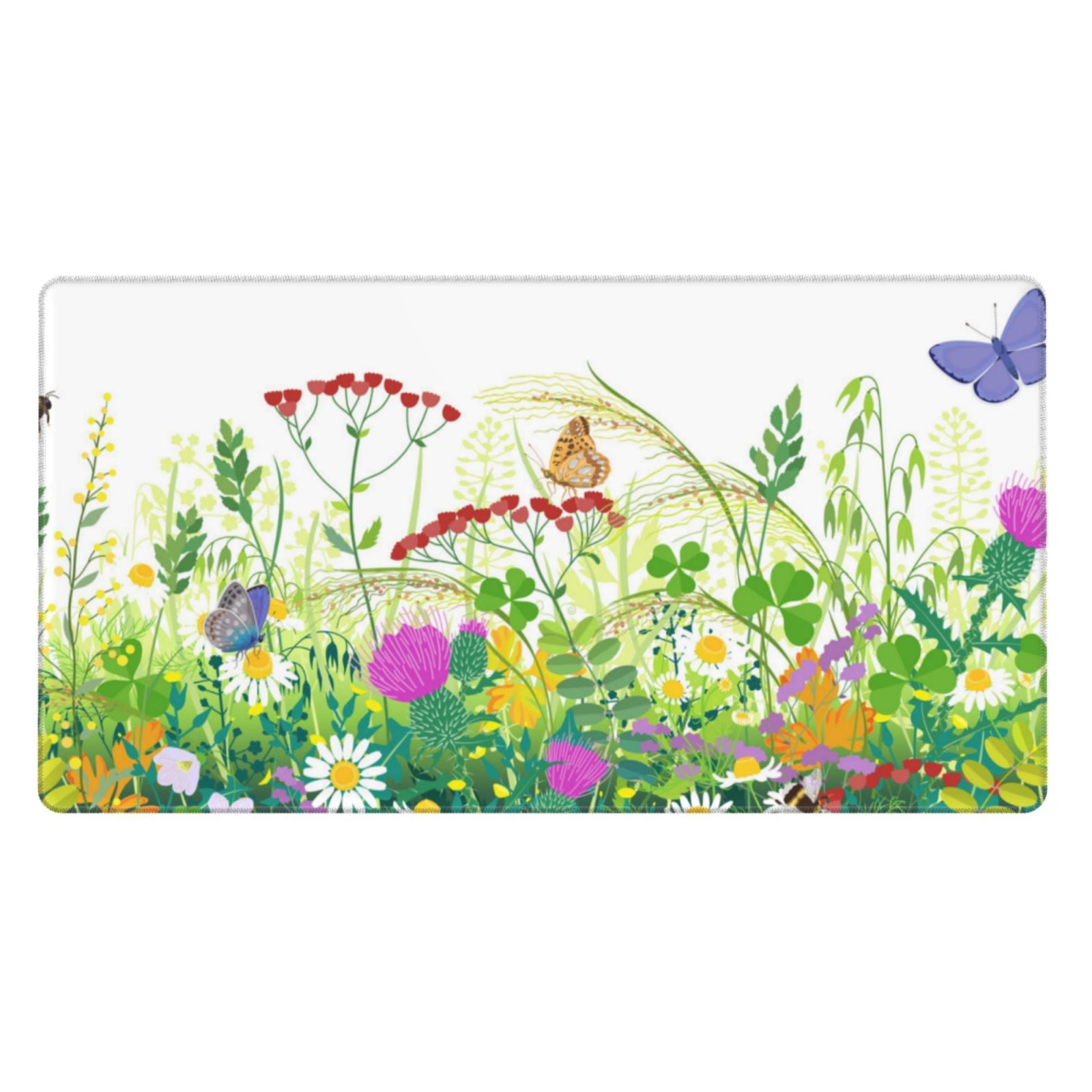 Qekee Plants and Insects Print Desk Pad Protector,Mouse Pad,Office Desk ...