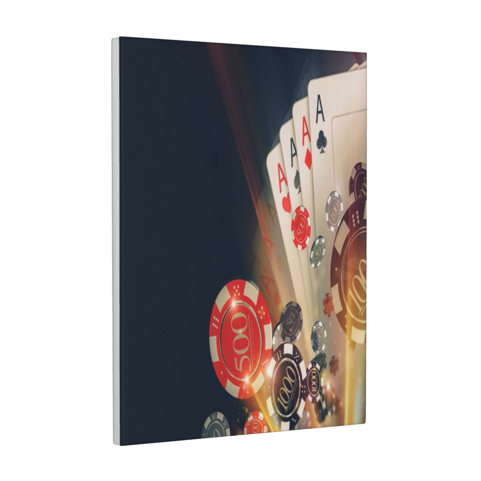 Qekee Poker Chips Print Canvas Wall Art for Bathroom,Abstract Canvas ...