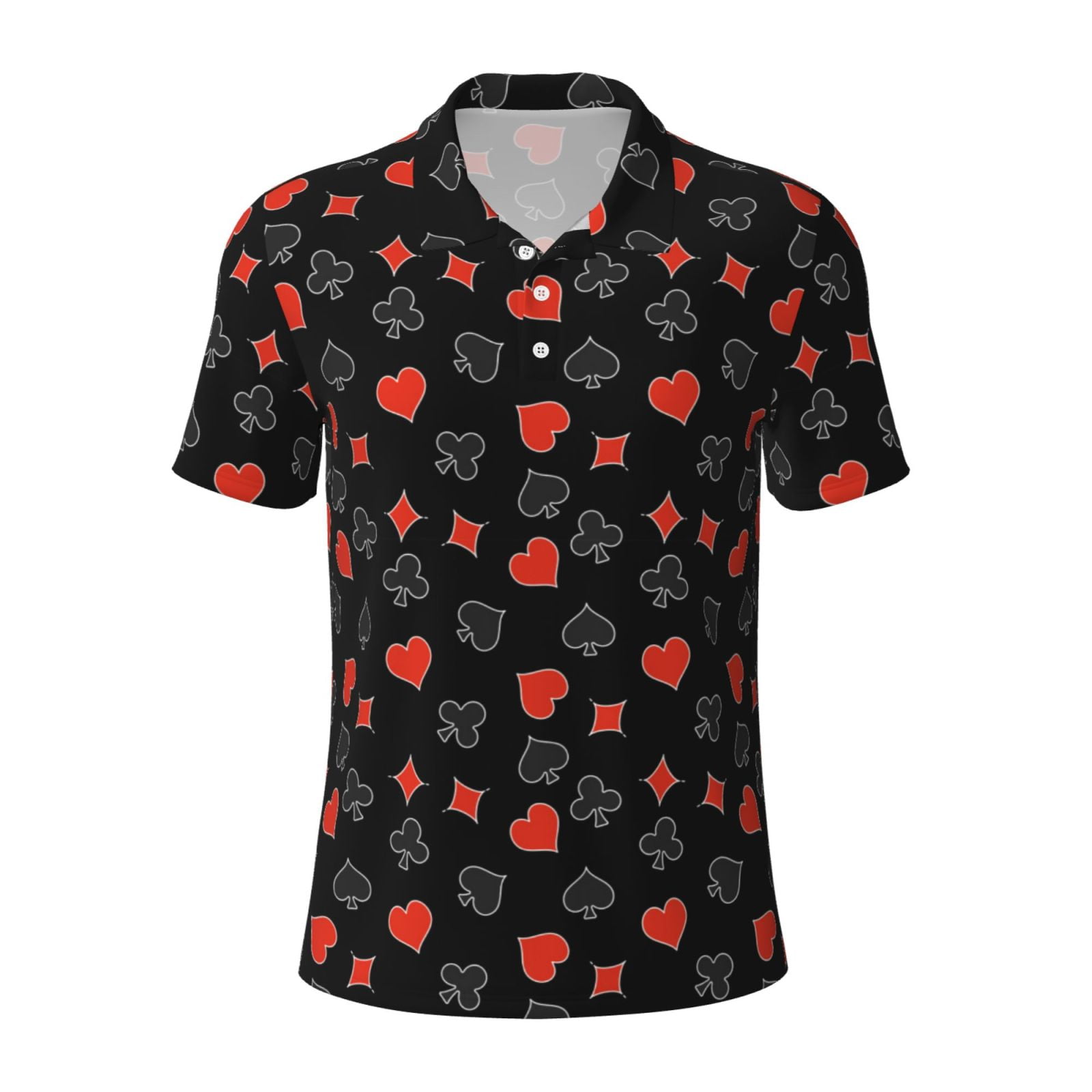 Qekee Poker Creative Symbols for Mens Polo Shirts Casual Short Sleeve ...