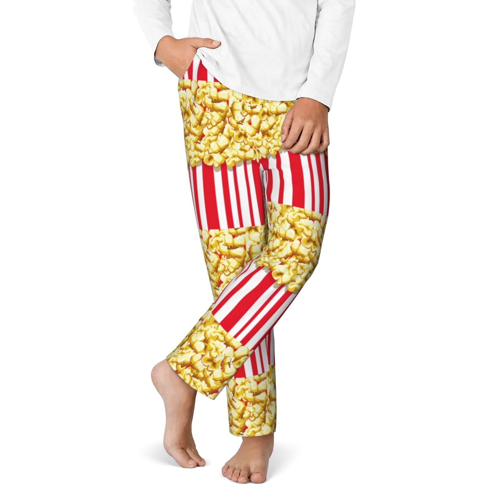 Qekee Popcorn Print Kids Pajama Pants, Teenagers' Bottom Sweatpants ...