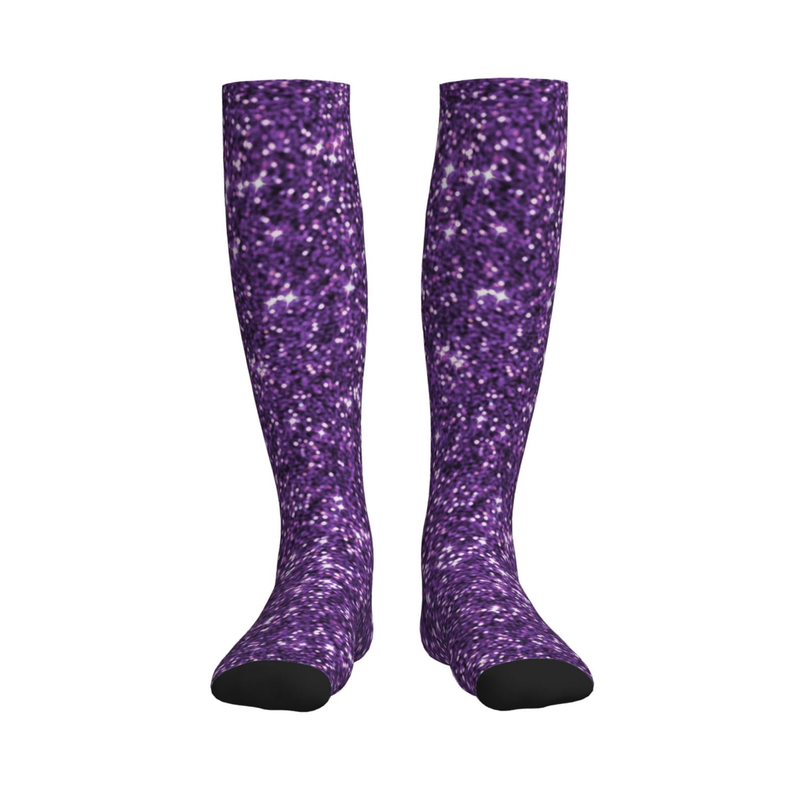 Qekee Purple Glitter Compression Socks the ultimate choice for both ...