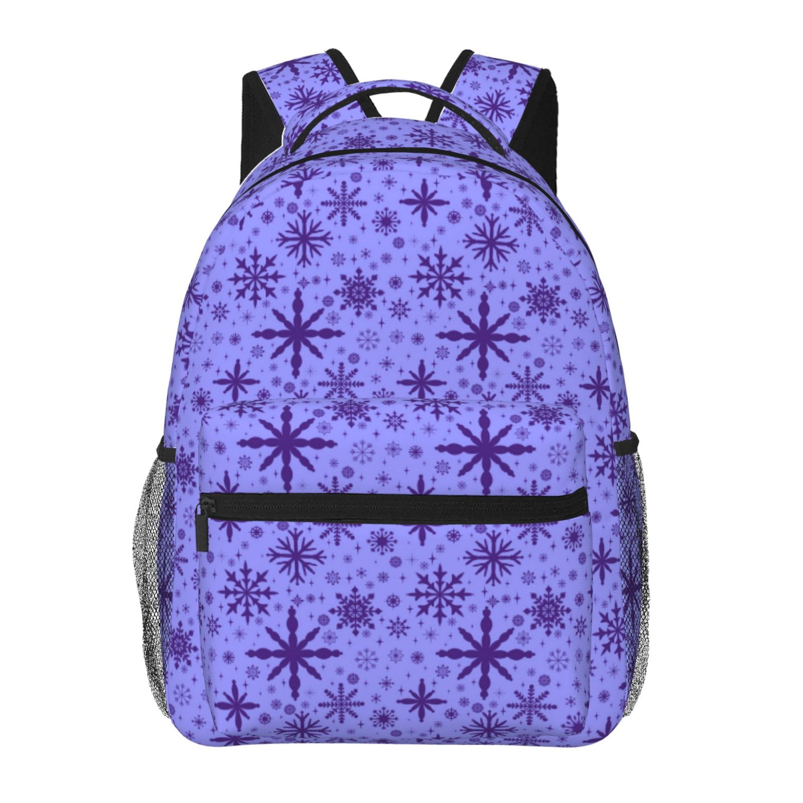 Qekee Purple Snowflake Elegance Print Backpack for Men and Women ...
