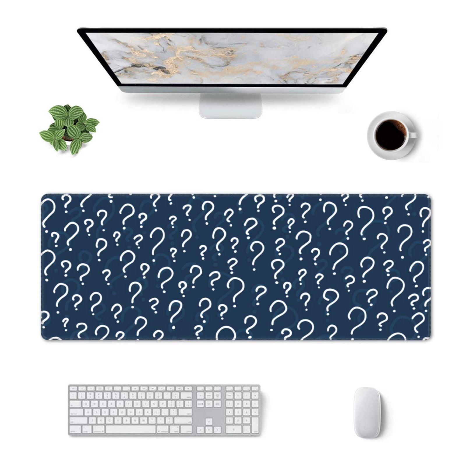 Qekee Question Marks Print Mouse Pad,Desk Pad Protector,Office Desk Mat ...